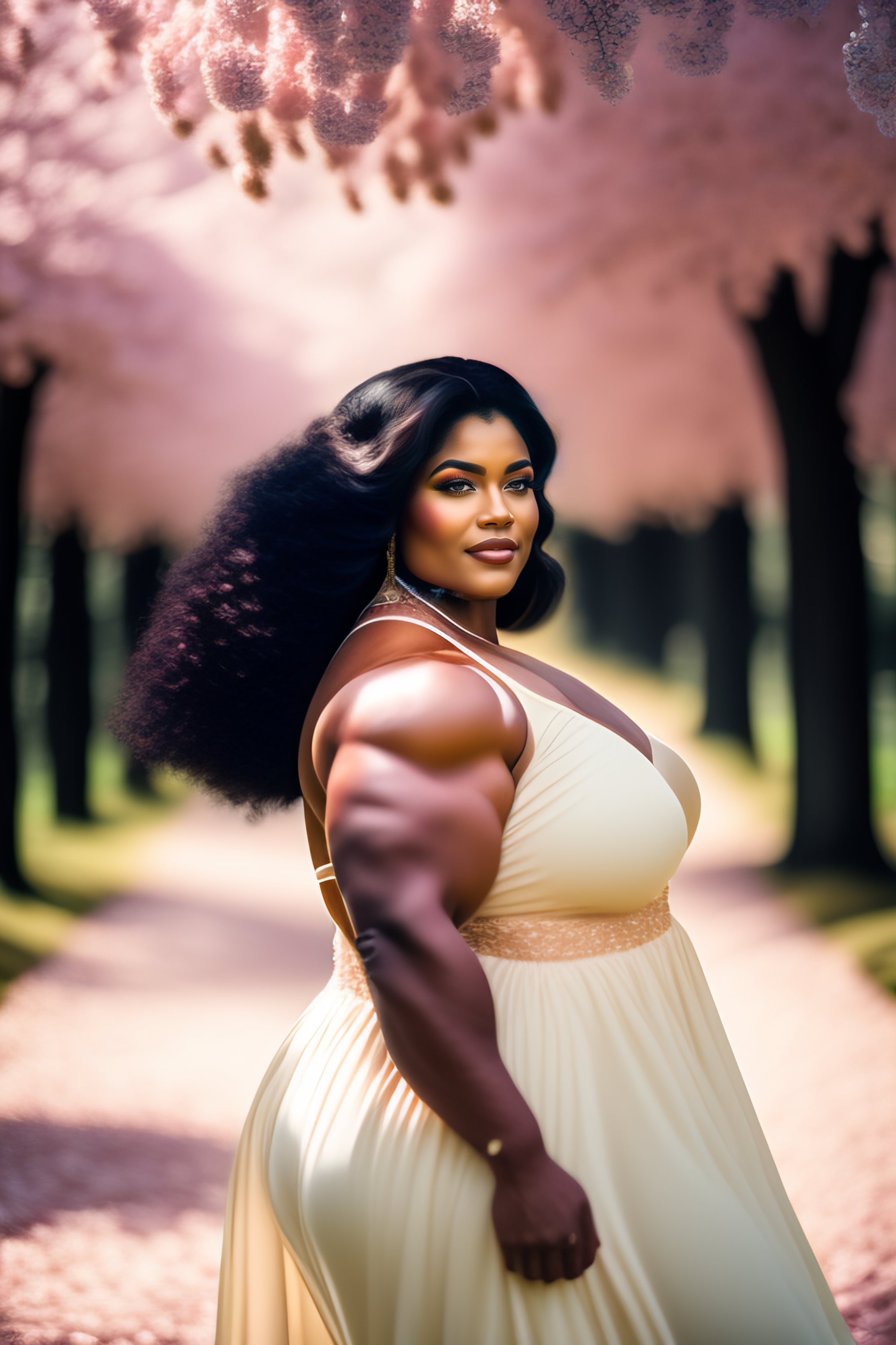 Lexica - An impressionist painting of a beautiful ((big)) woman ...