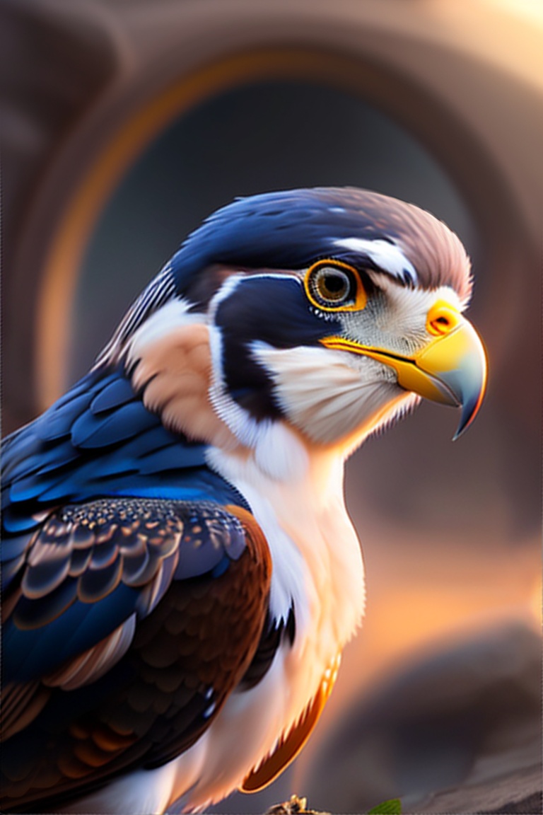 Lexica - A full picture of a falcon strong and powerful, hyperreal