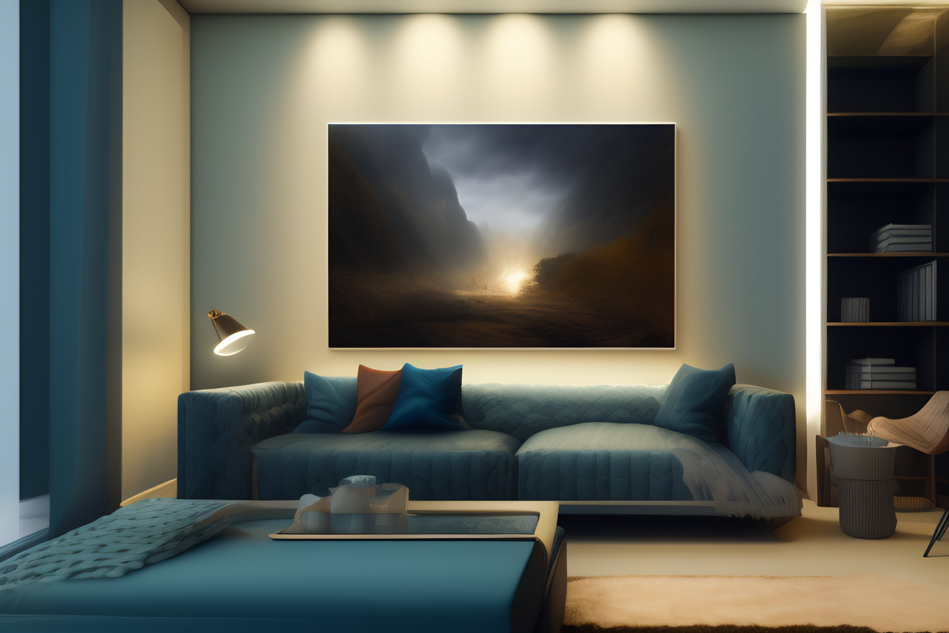 Lexica - A bright lit living room, interior design, light colors, 50mm ...