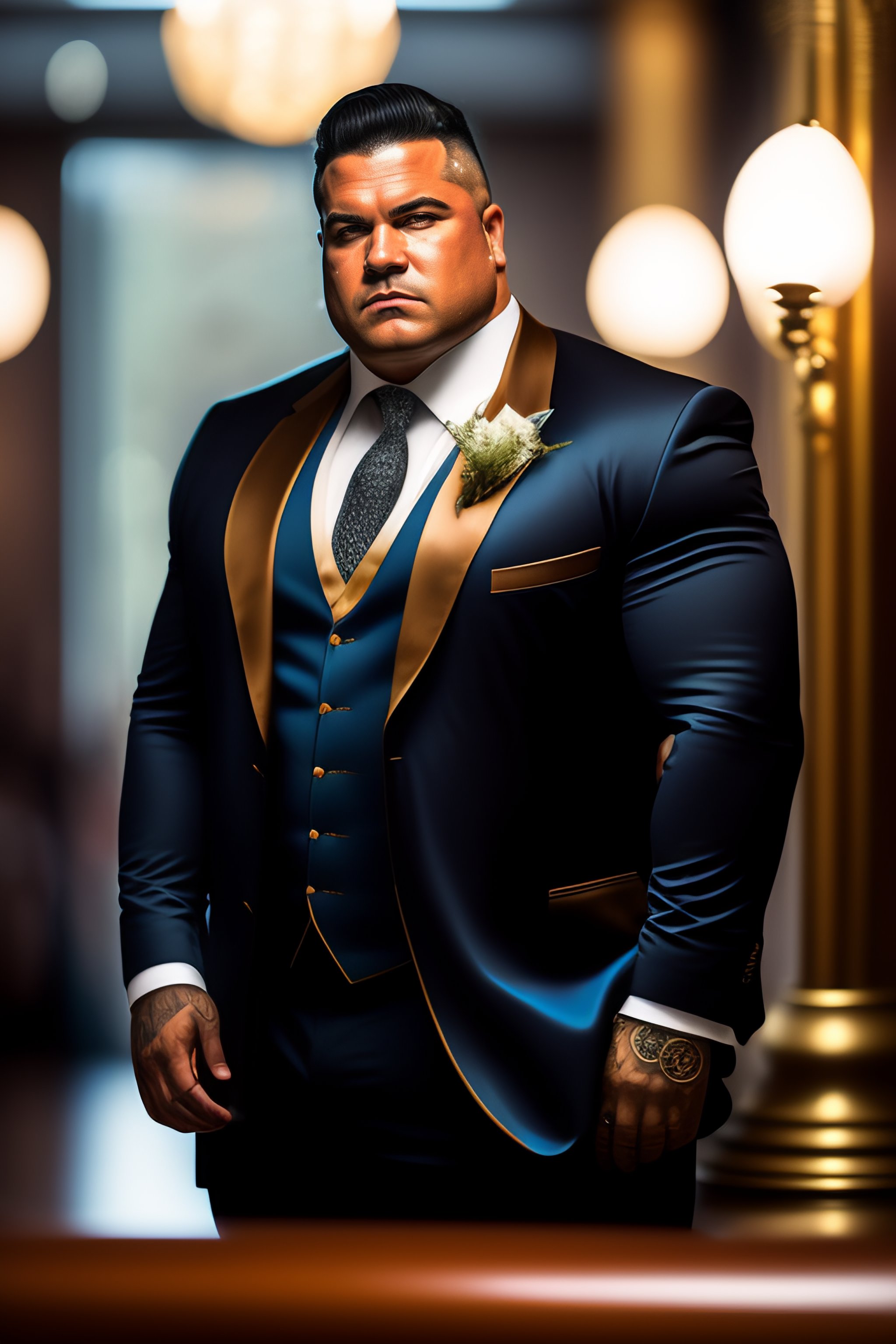 Lexica - Award winning photo of a mobster boss bull, dressed up ...