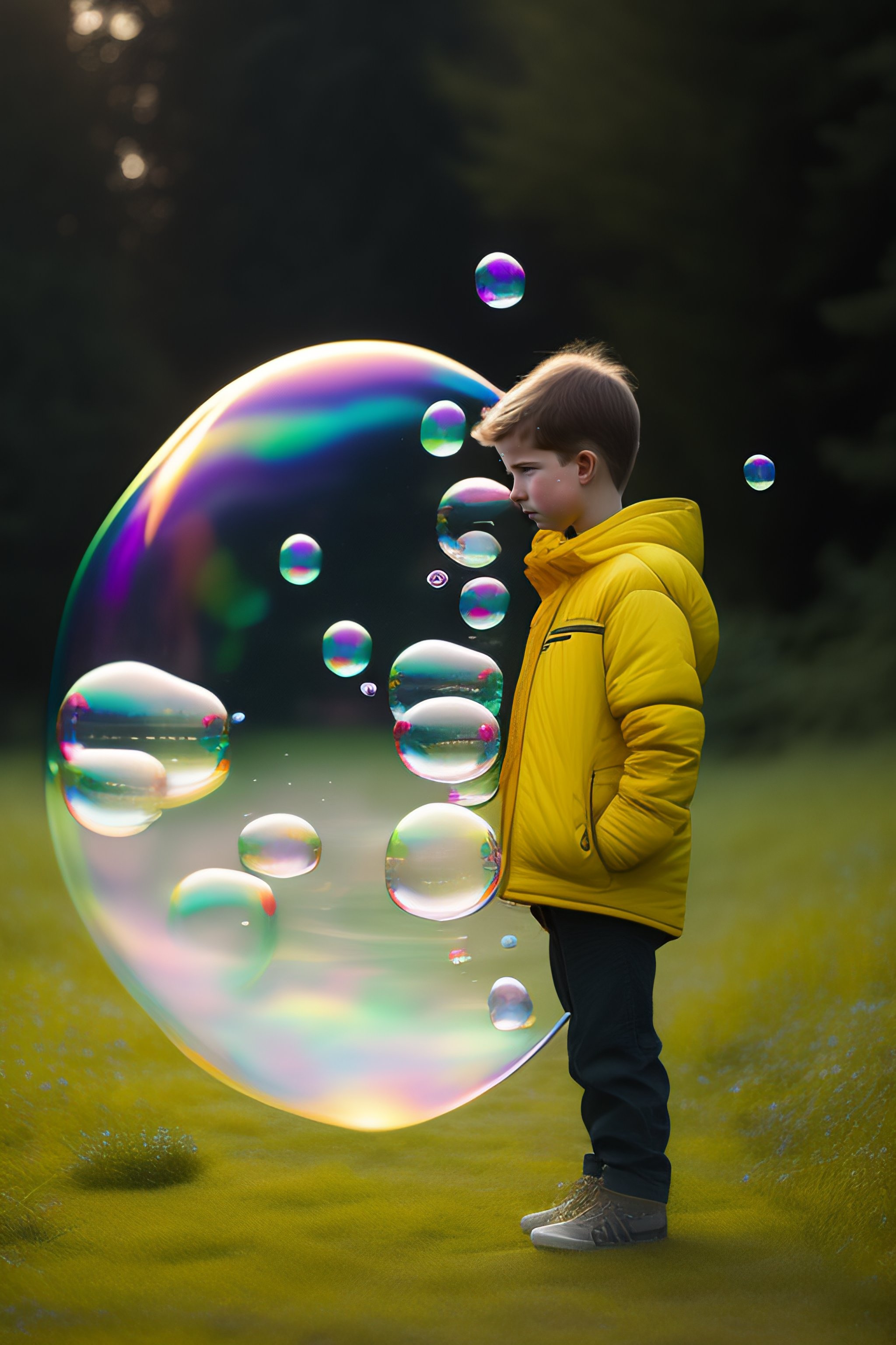 Lexica - Portrait of introvert guy with bubble in head