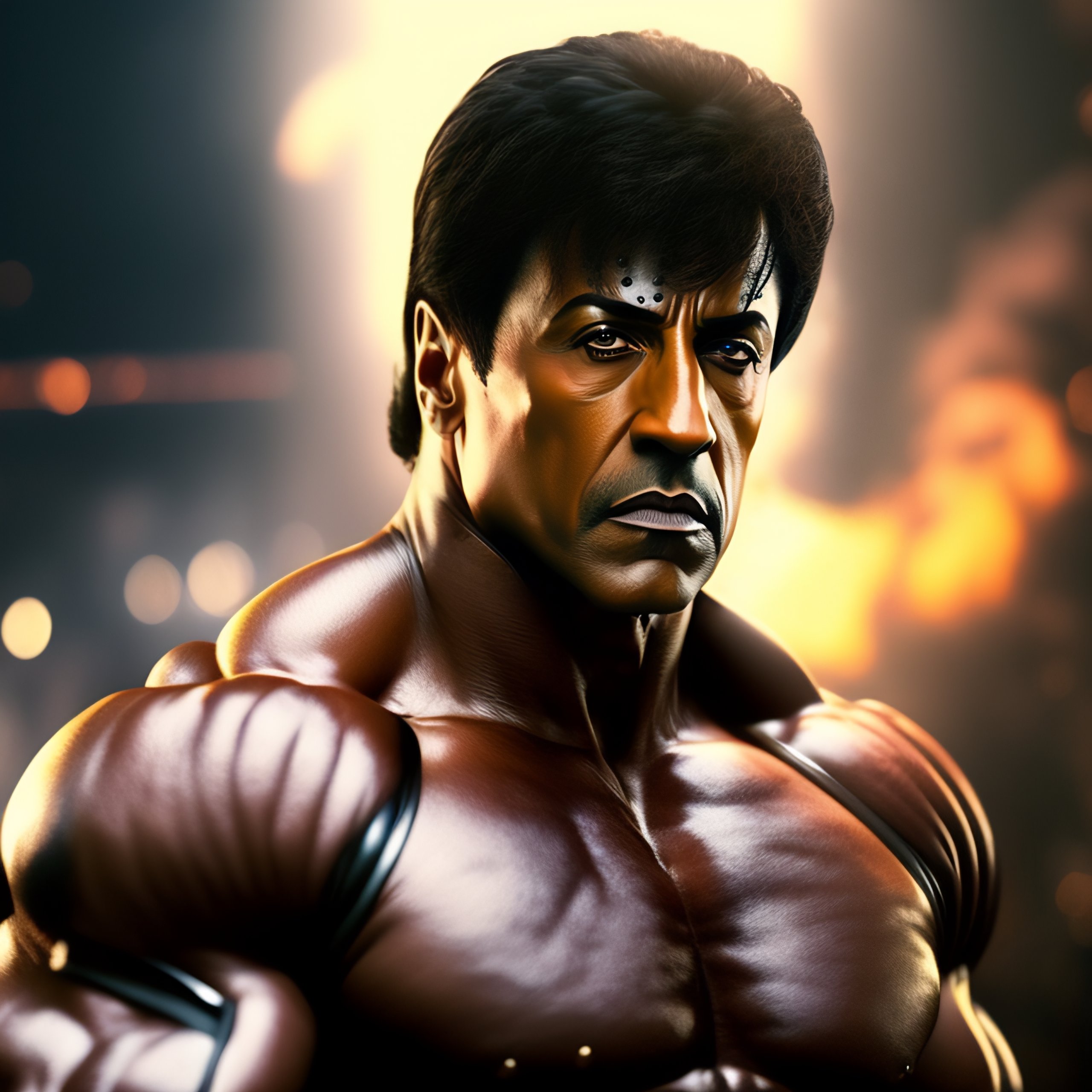 Lexica - Cyborg old sylvester stallone rocky, part robot, futuristic ...