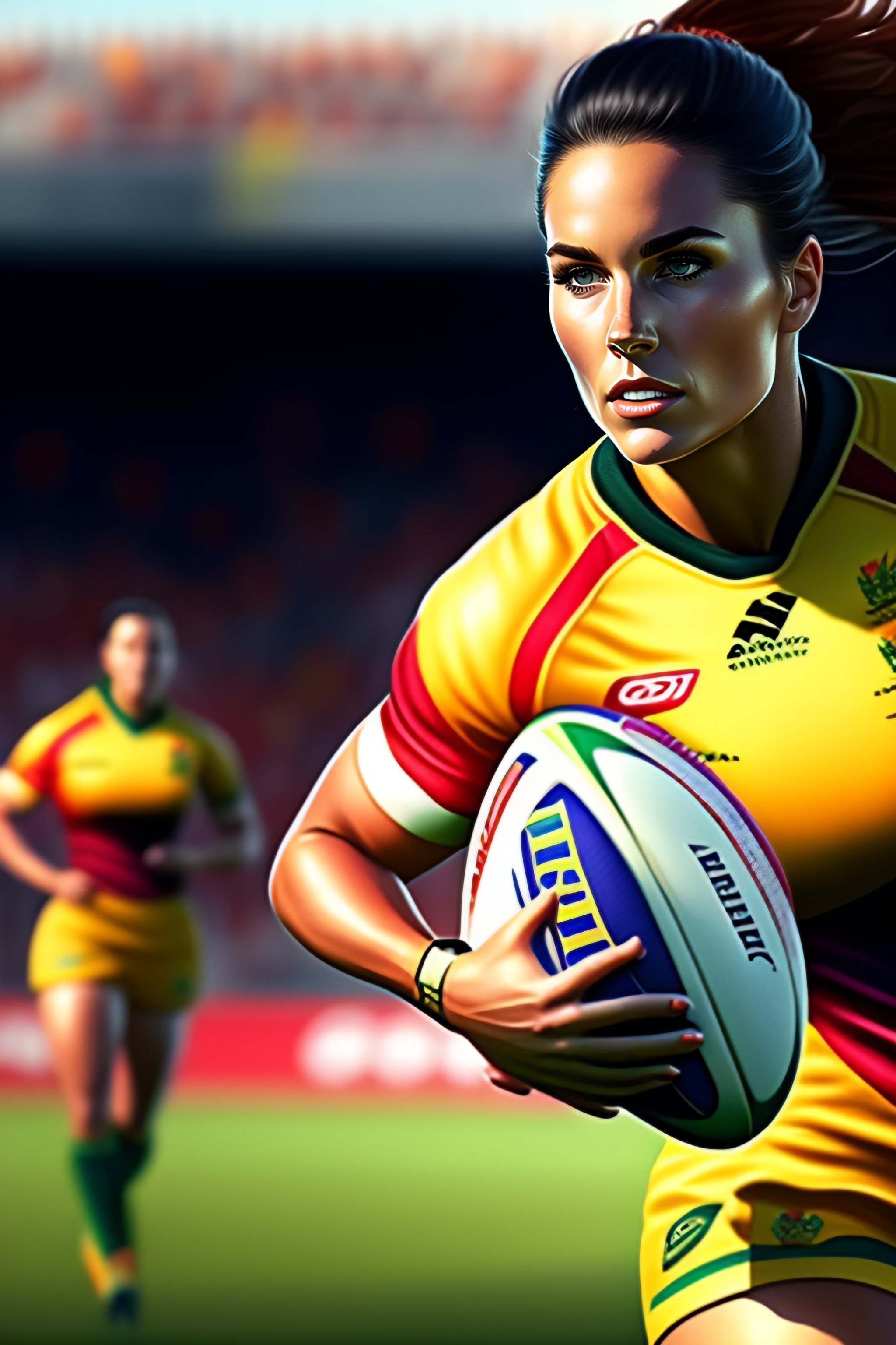 Lexica - Highly detailed closeup of an Australian woman rugby player ...