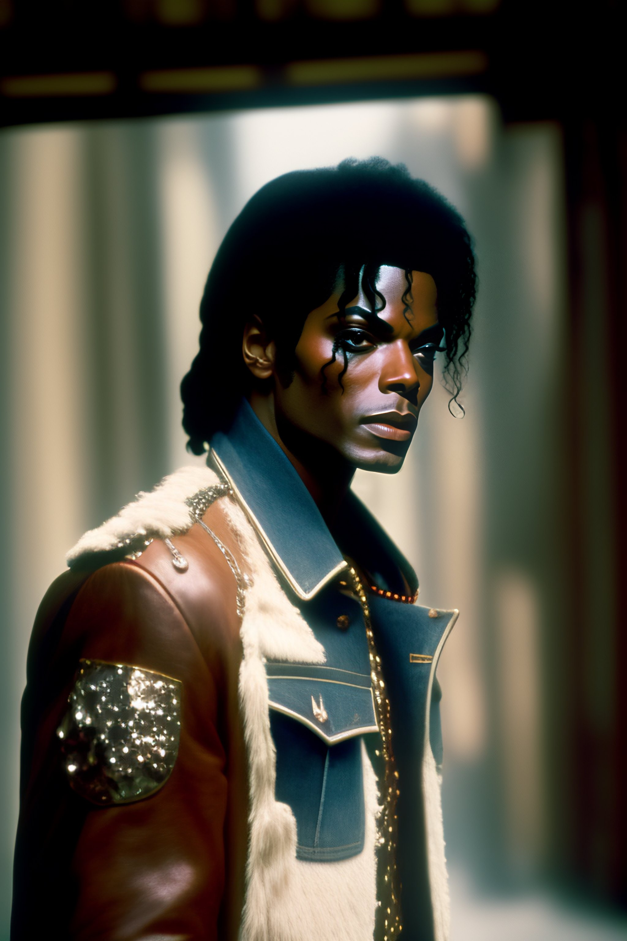 Lexica - Wide angle Environmental shot of michael jackson in a ...