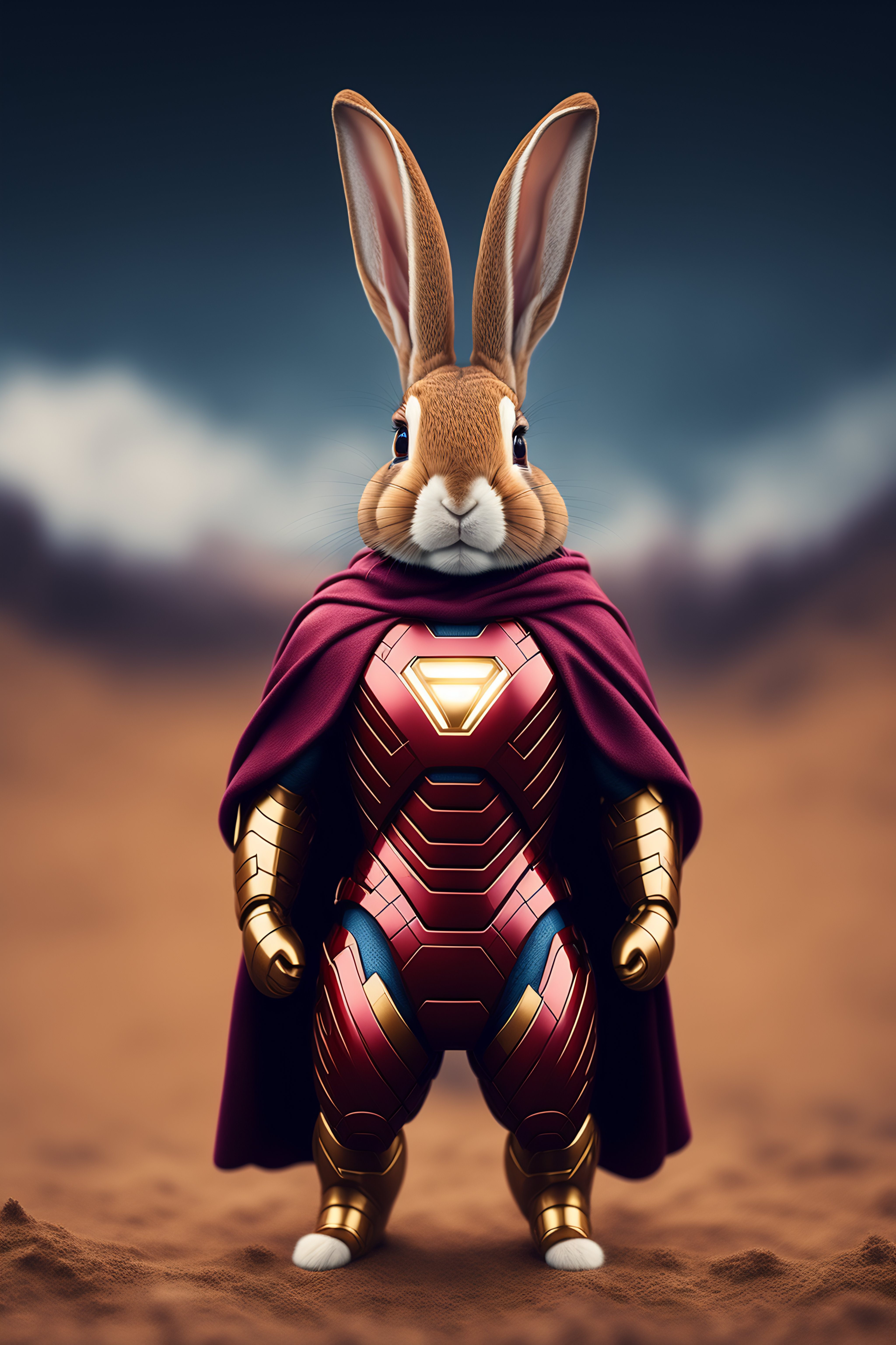 Lexica - Rabbit, ironman, super hero, hyper-realistic, Tonny Stark ...