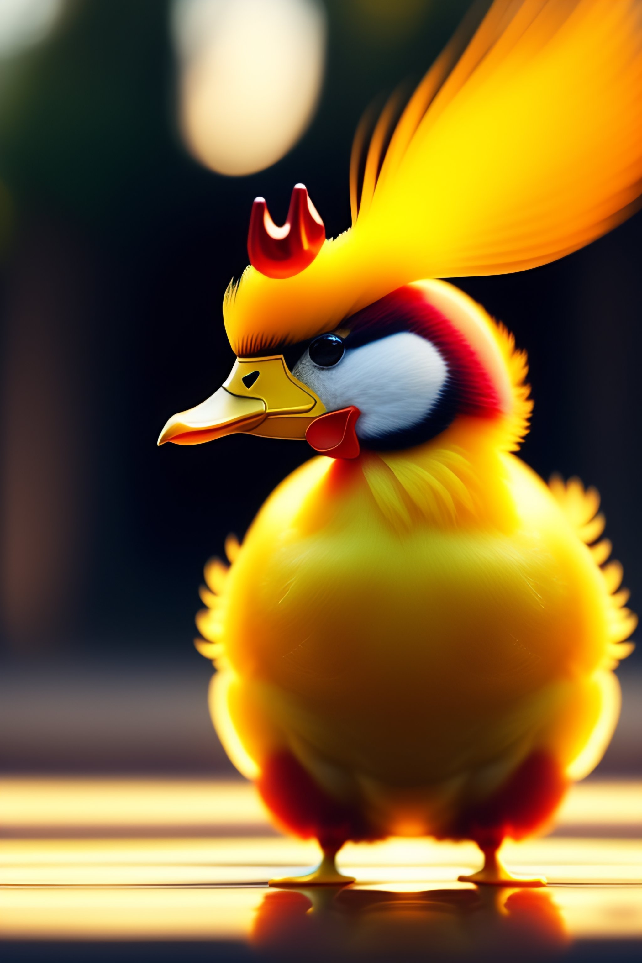 Lexica - A chicken and a duck with godlike powers fighting in anime