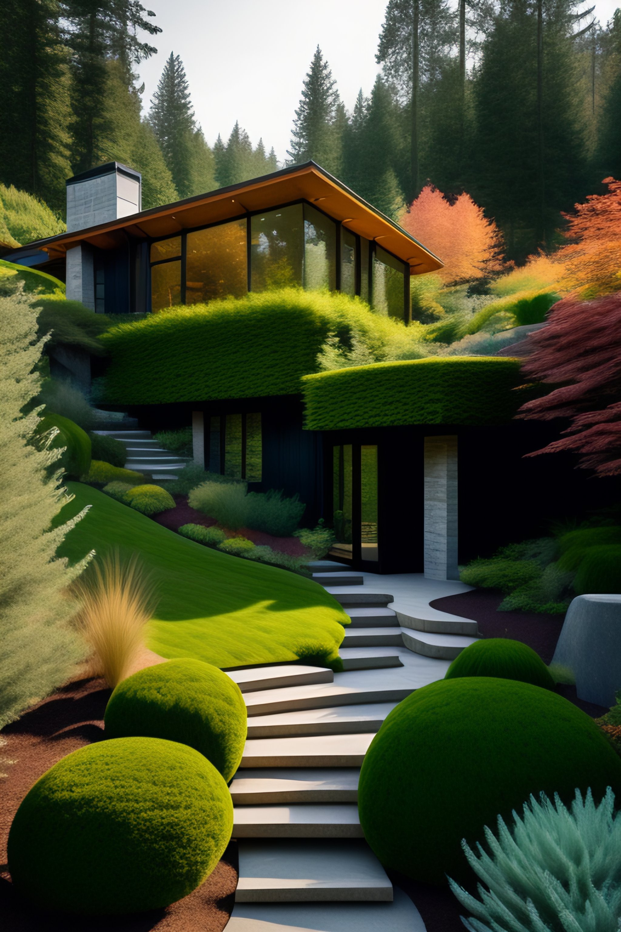 Lexica - Stunning steep hillside pacific northwest landscape design ...
