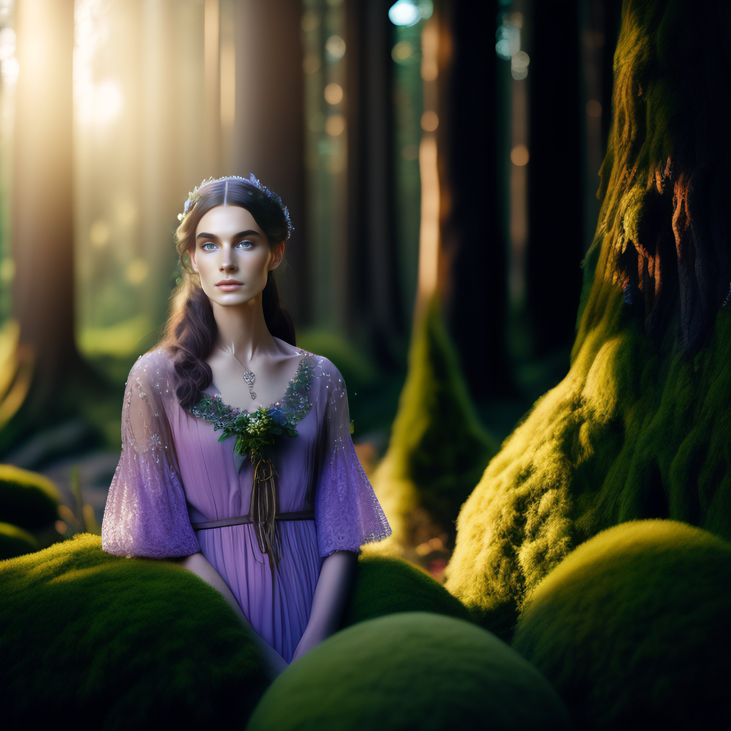 Lexica - A "fantasy forest" theme, complete with lush greenery, wooden ...