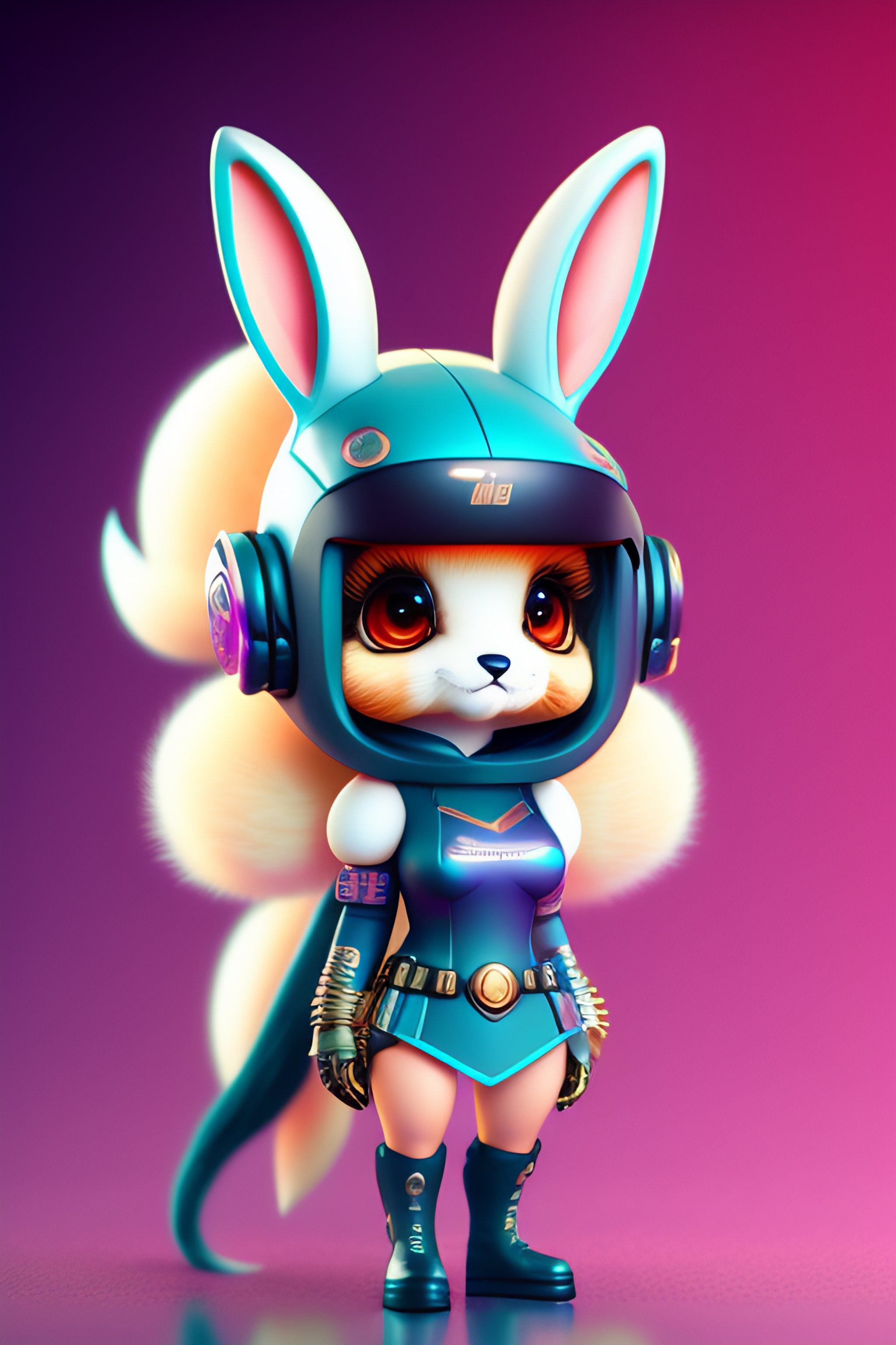 Lexica - Cute and adorable cartoon anthropomorphic female rabbit in ...