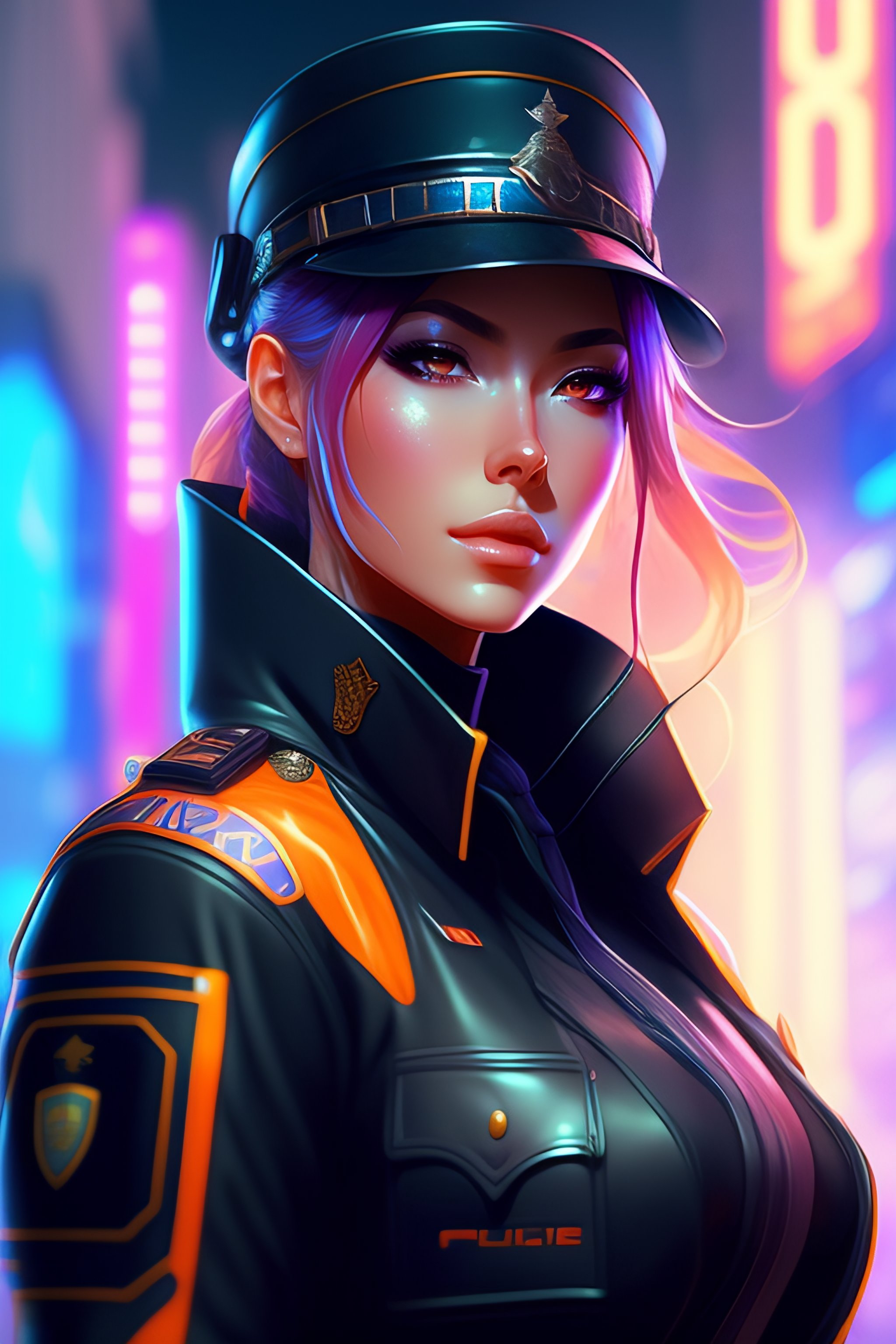 Lexica - Anime key visual of Radek Fetters police officer, neon ...