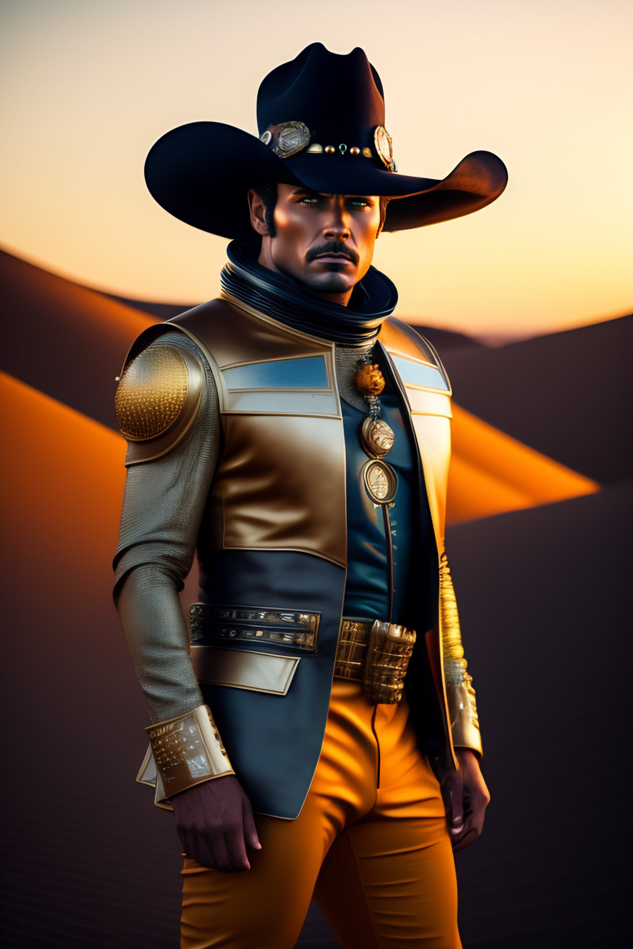 Lexica - Android sci-fi dressed as a space cowboy from a sci-fi movie