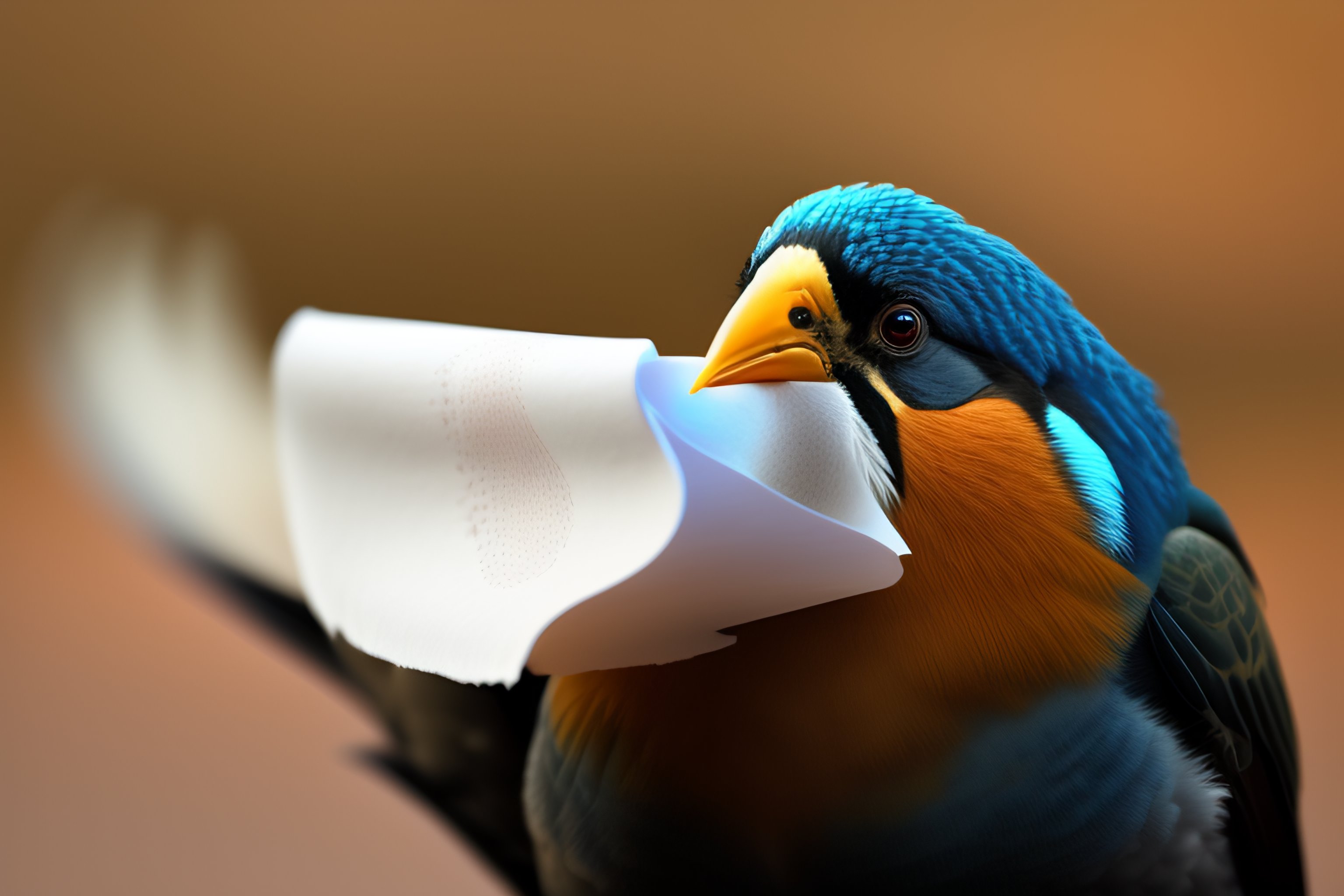Lexica - Bird with paper in his mouth