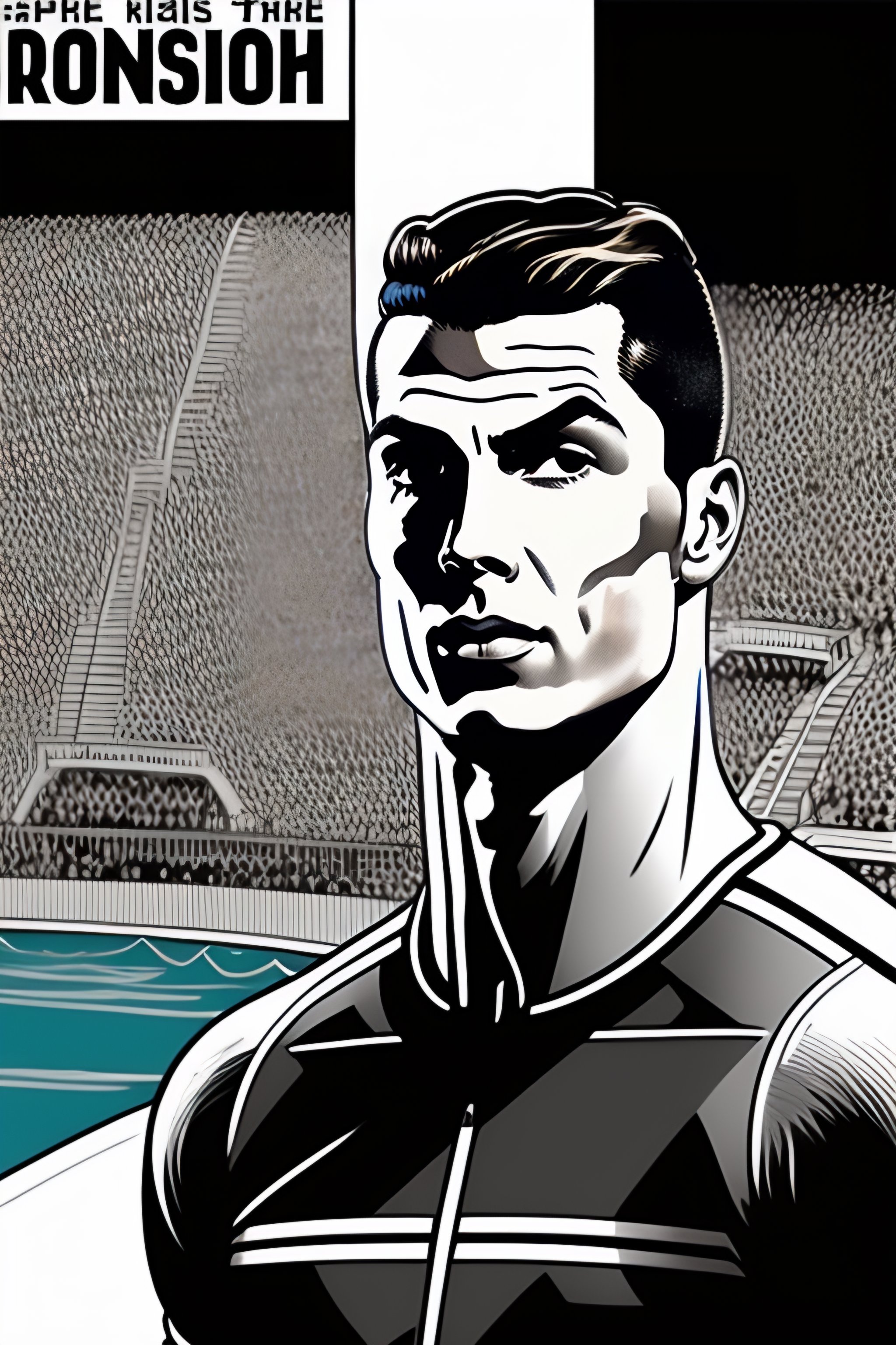 Lexica - Cristiano Ronaldo, illustrated by hergé, style of tin tin ...