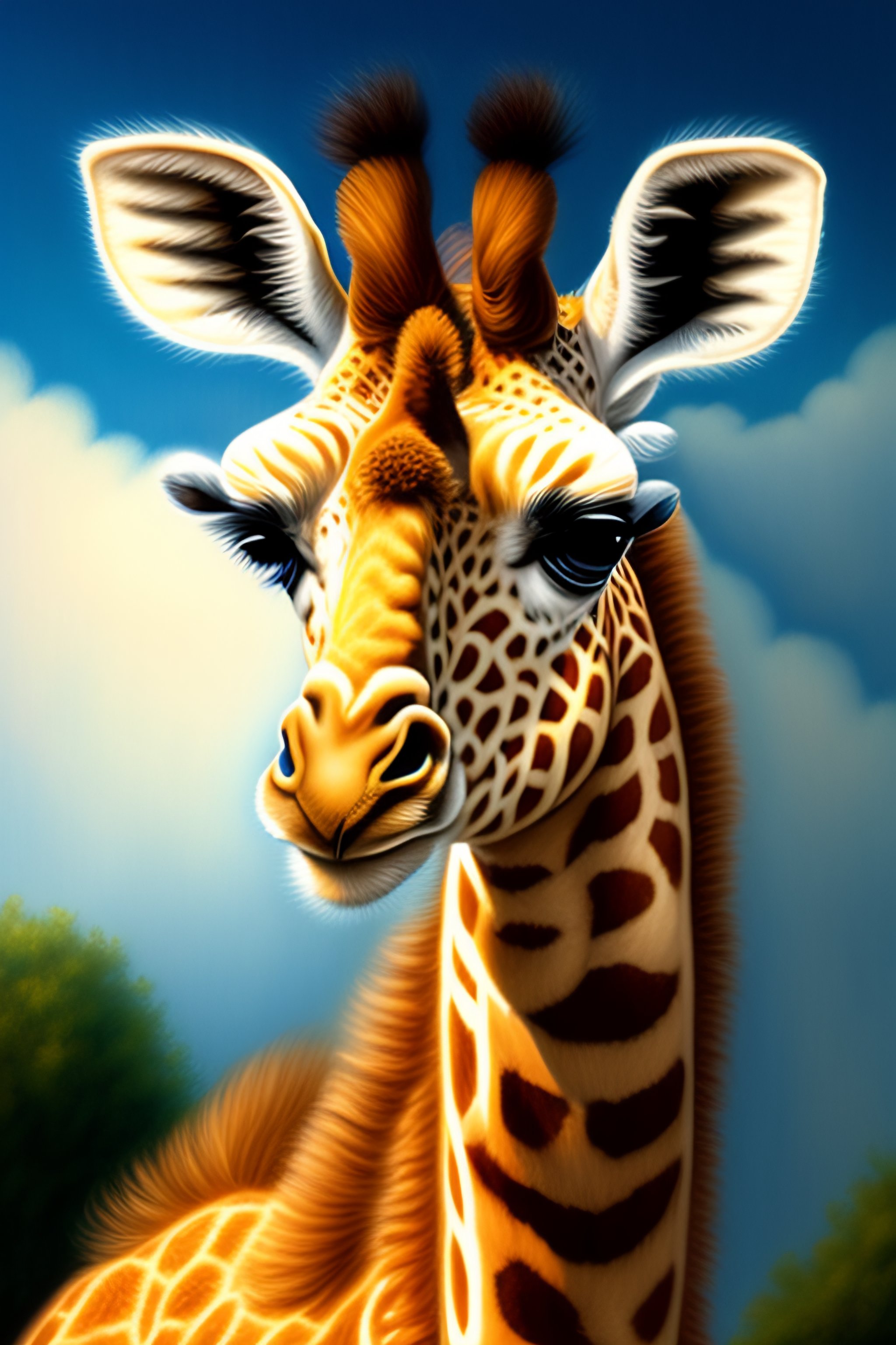 Lexica - Cute fluffy giraffe drawing,fantasy, illustration, super cute ...