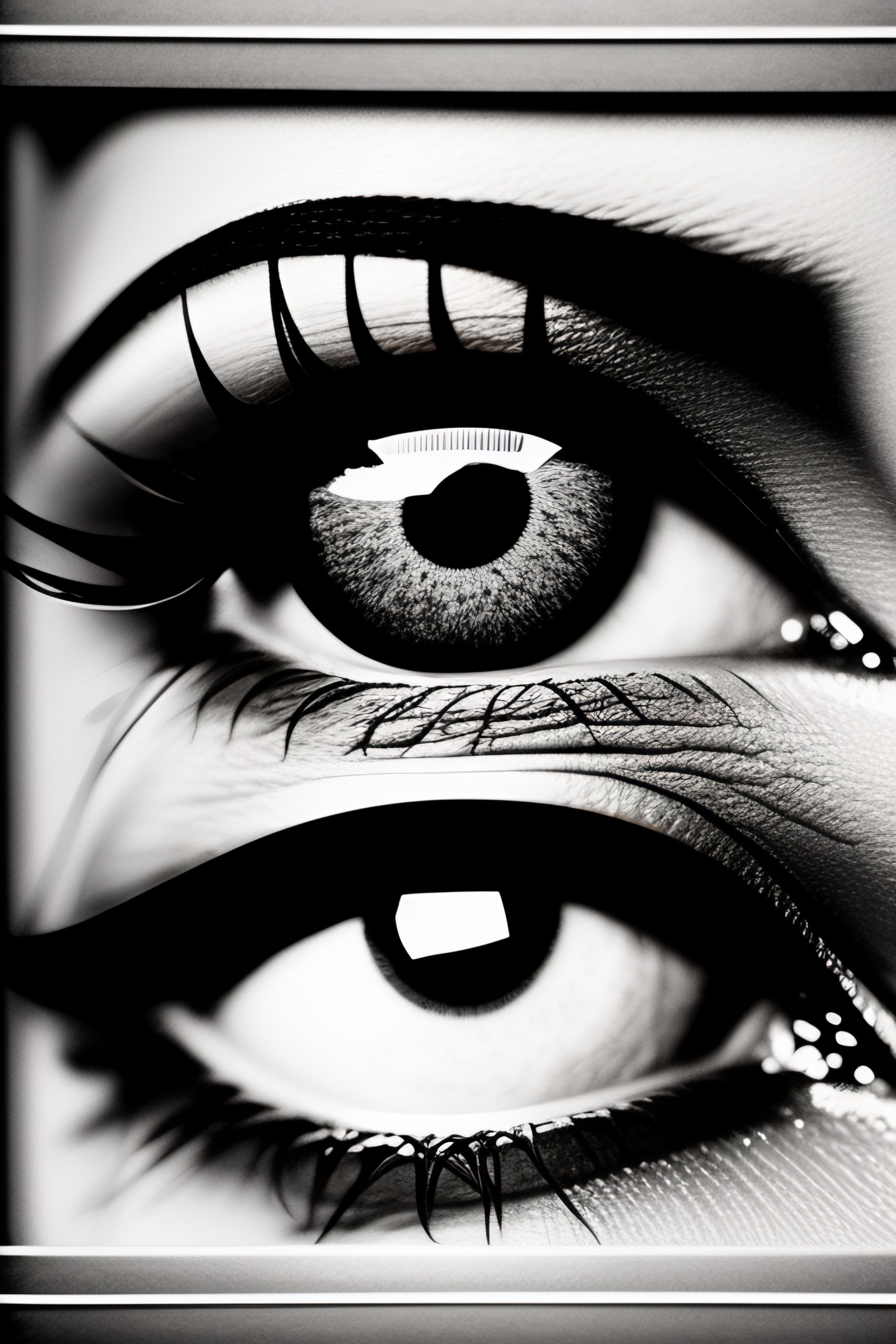 Lexica - A cutout picture of an eye from a vintage magazine, torn edges ...