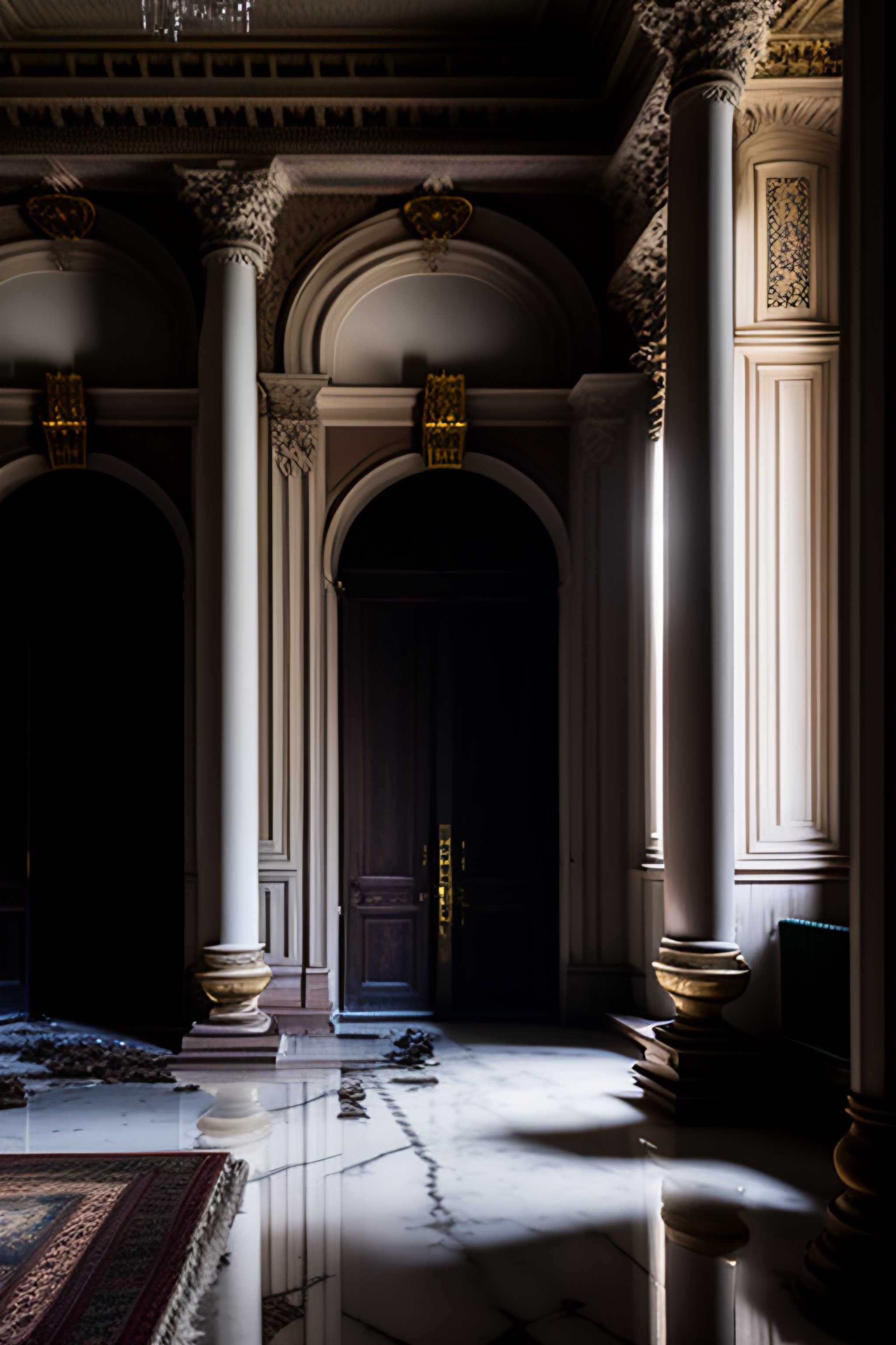 Lexica - The entrance to the abandoned mansion is eerie and foreboding ...