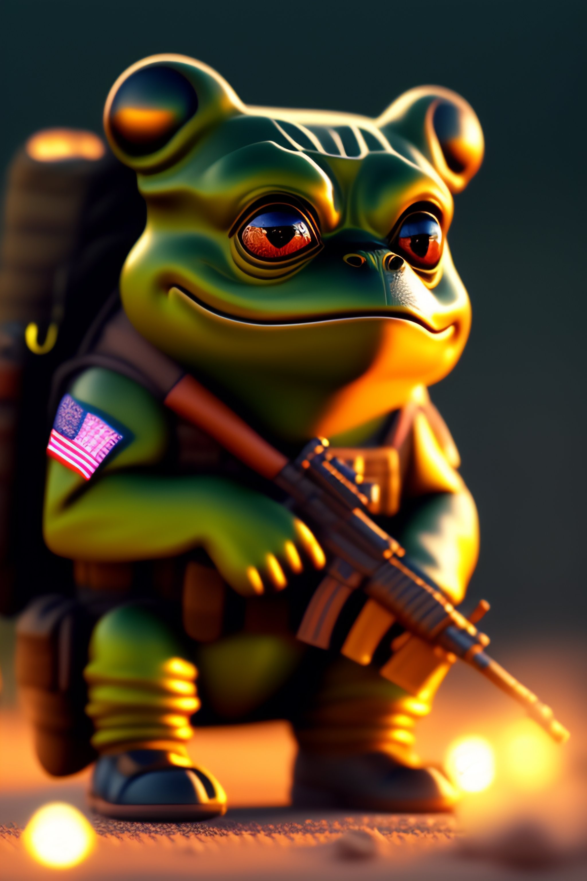 Lexica - An exhausted pepe the frog at the frontlines in the army at ...
