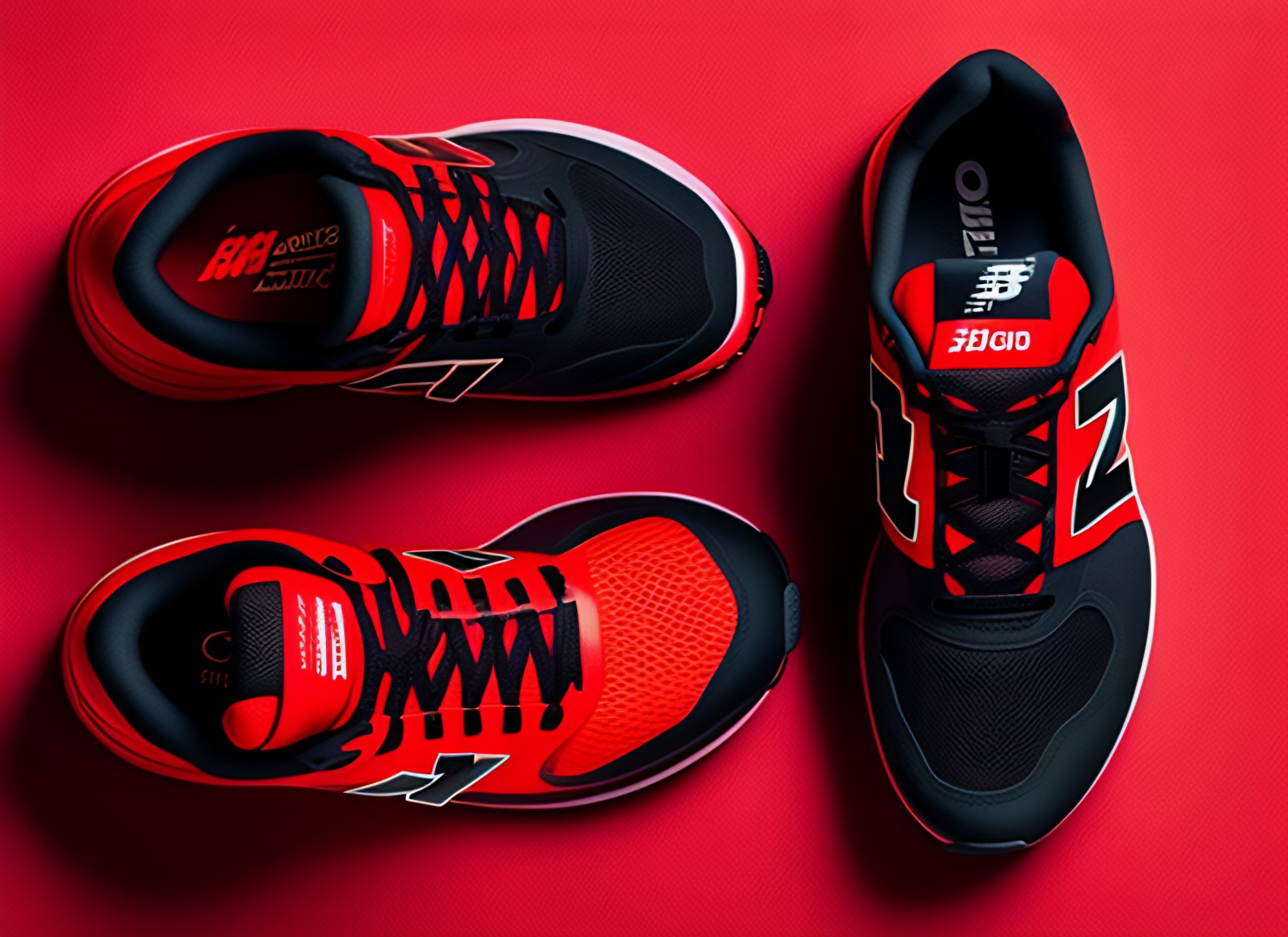 Lexica - Red and black new balance shoes and cloths