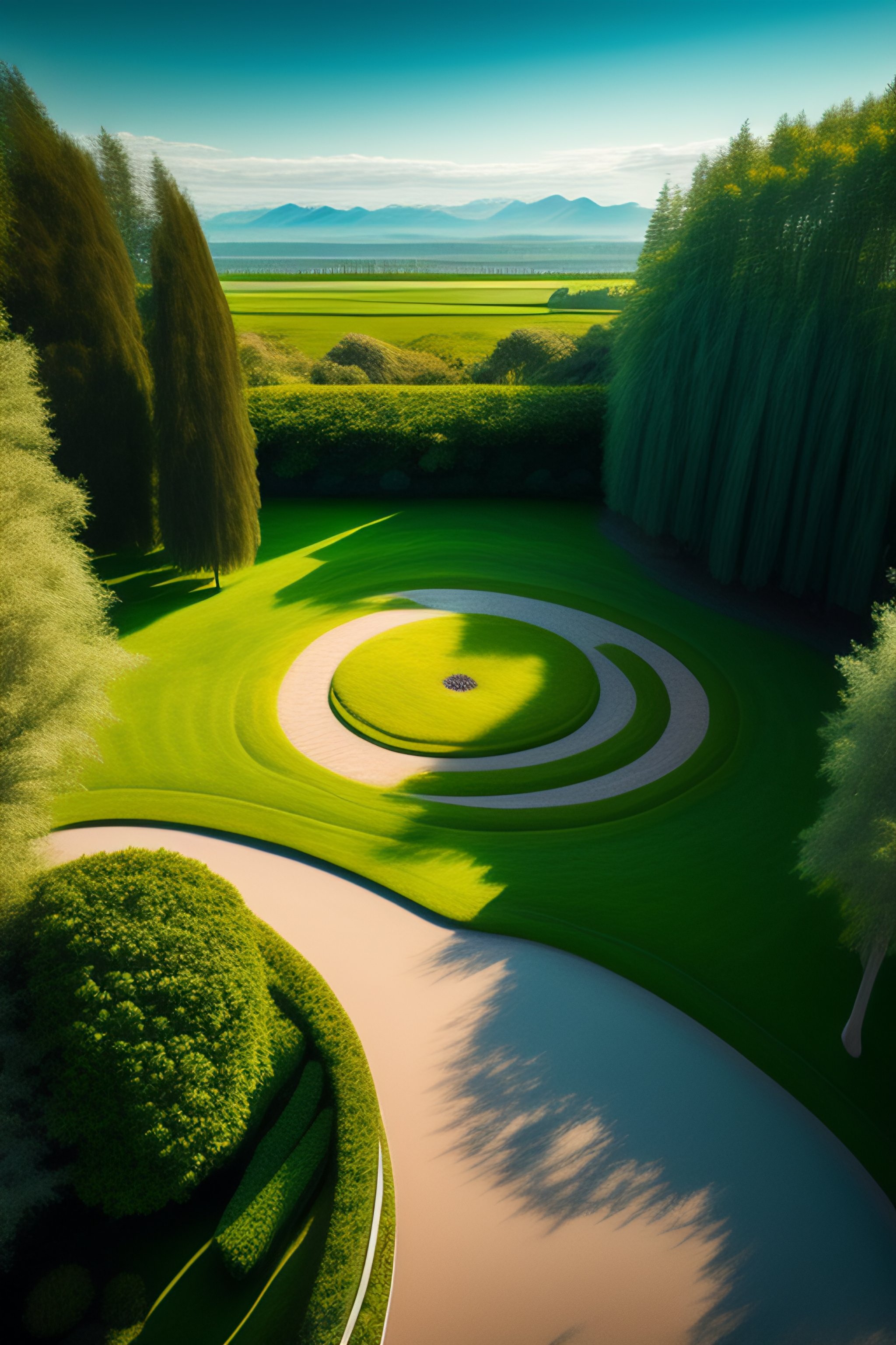 Lexica - A beautiful realistic birds eye view of a landscape. lots of ...