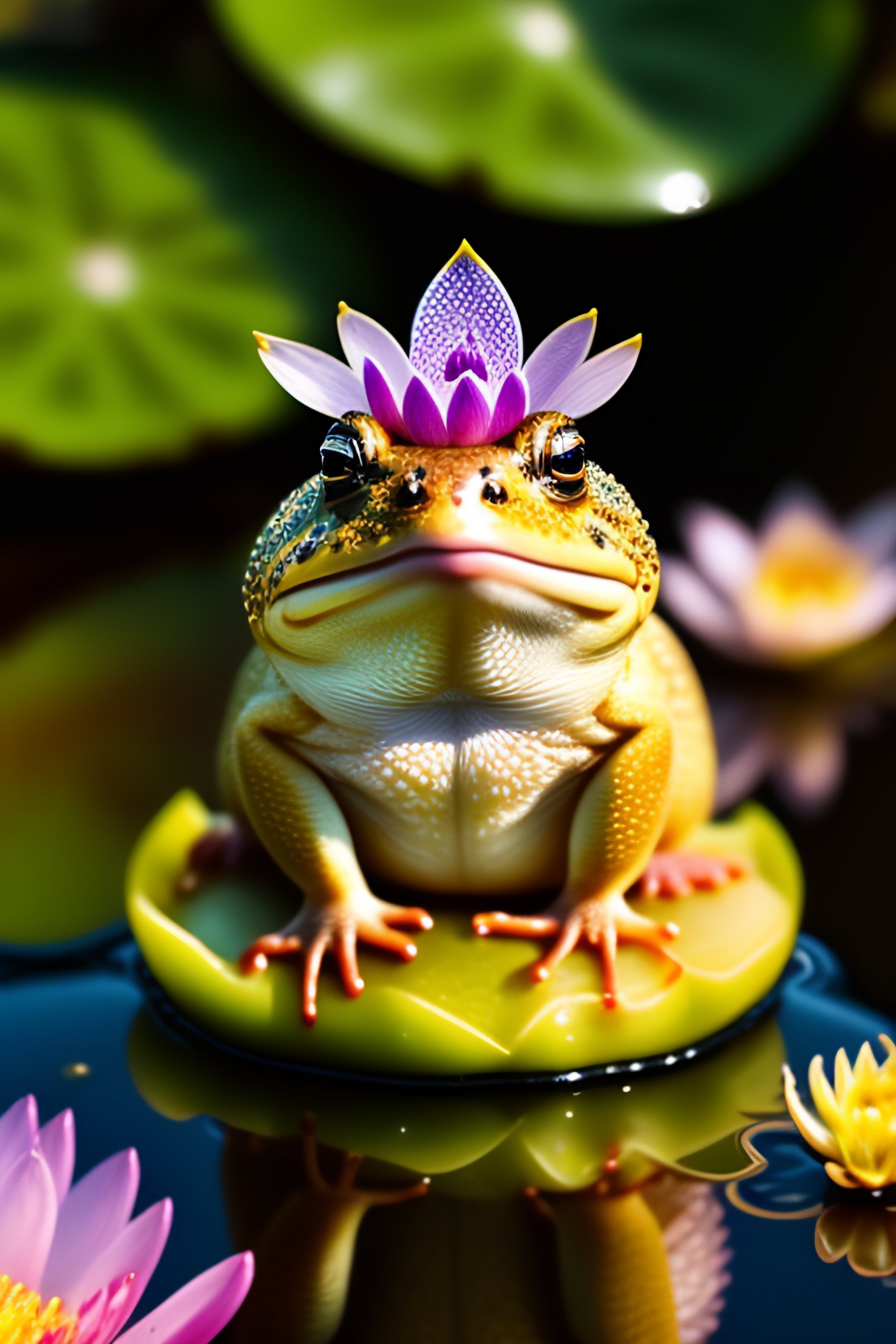 Lexica - King toad on his waterlily