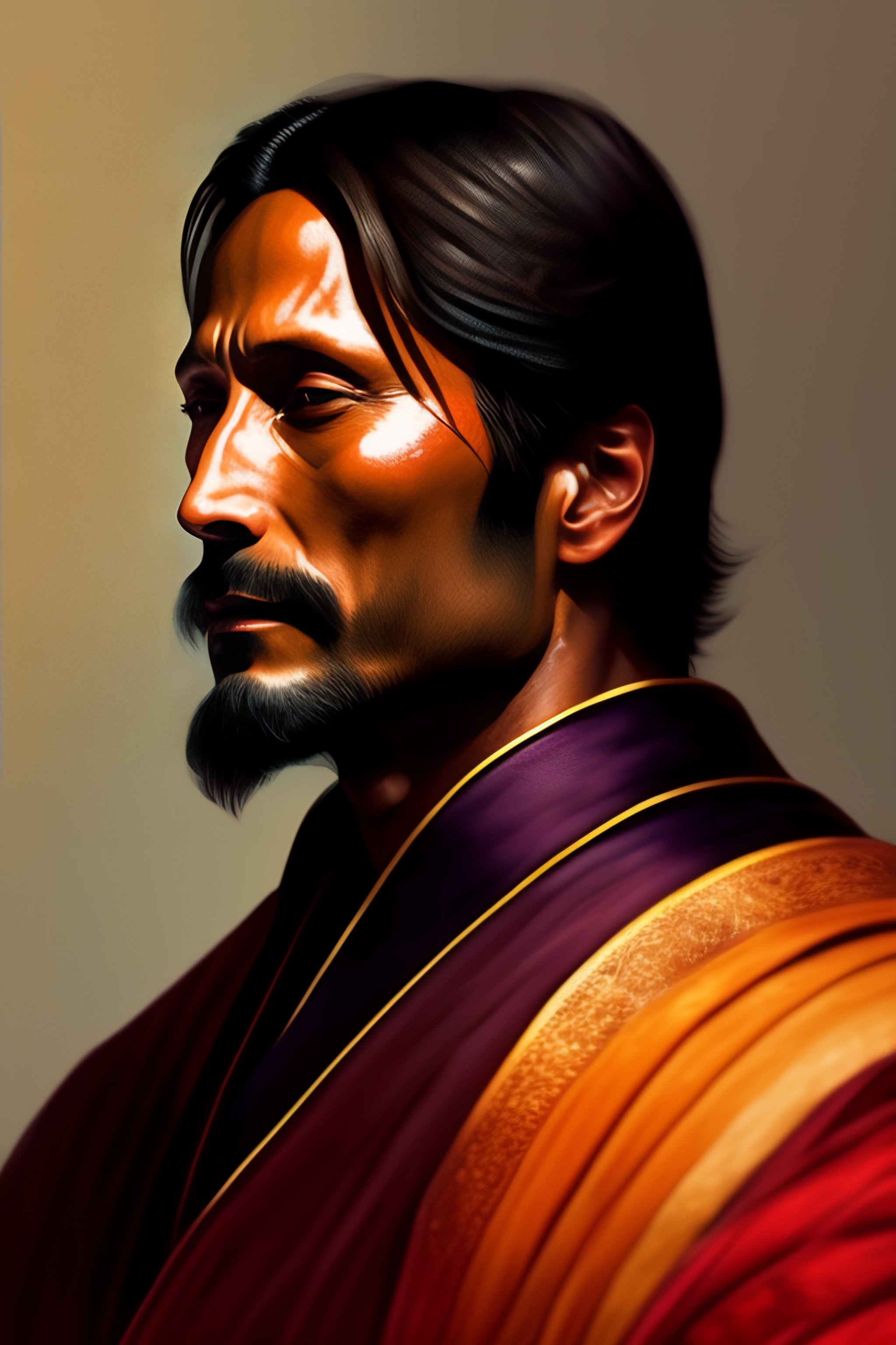 Lexica - Mads Mikkelsen as a Kensai in the style of a Pillars of ...