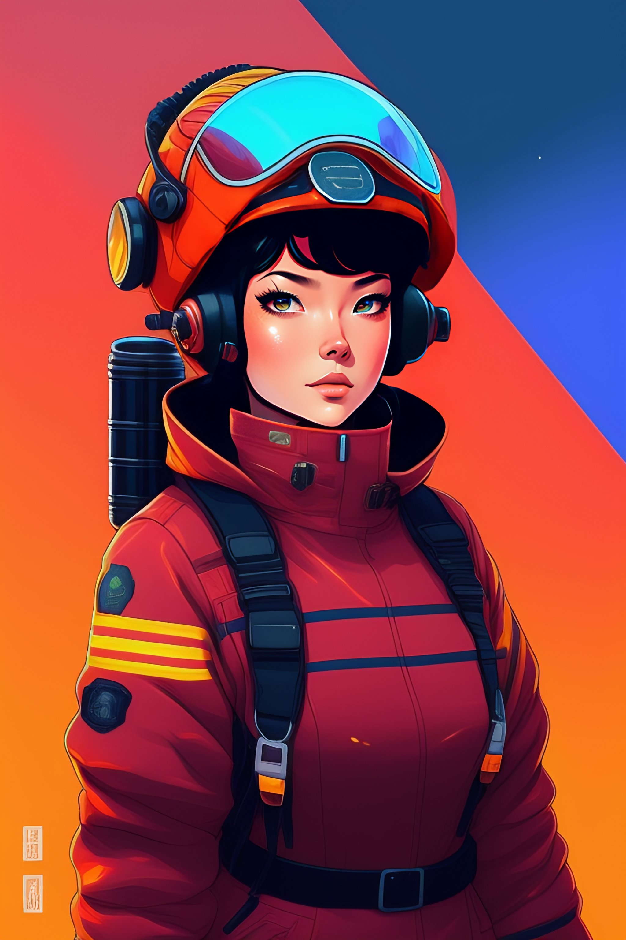 Lexica - A firefighter cyborg ,style of Laurie Greasley, studio ghibli ...