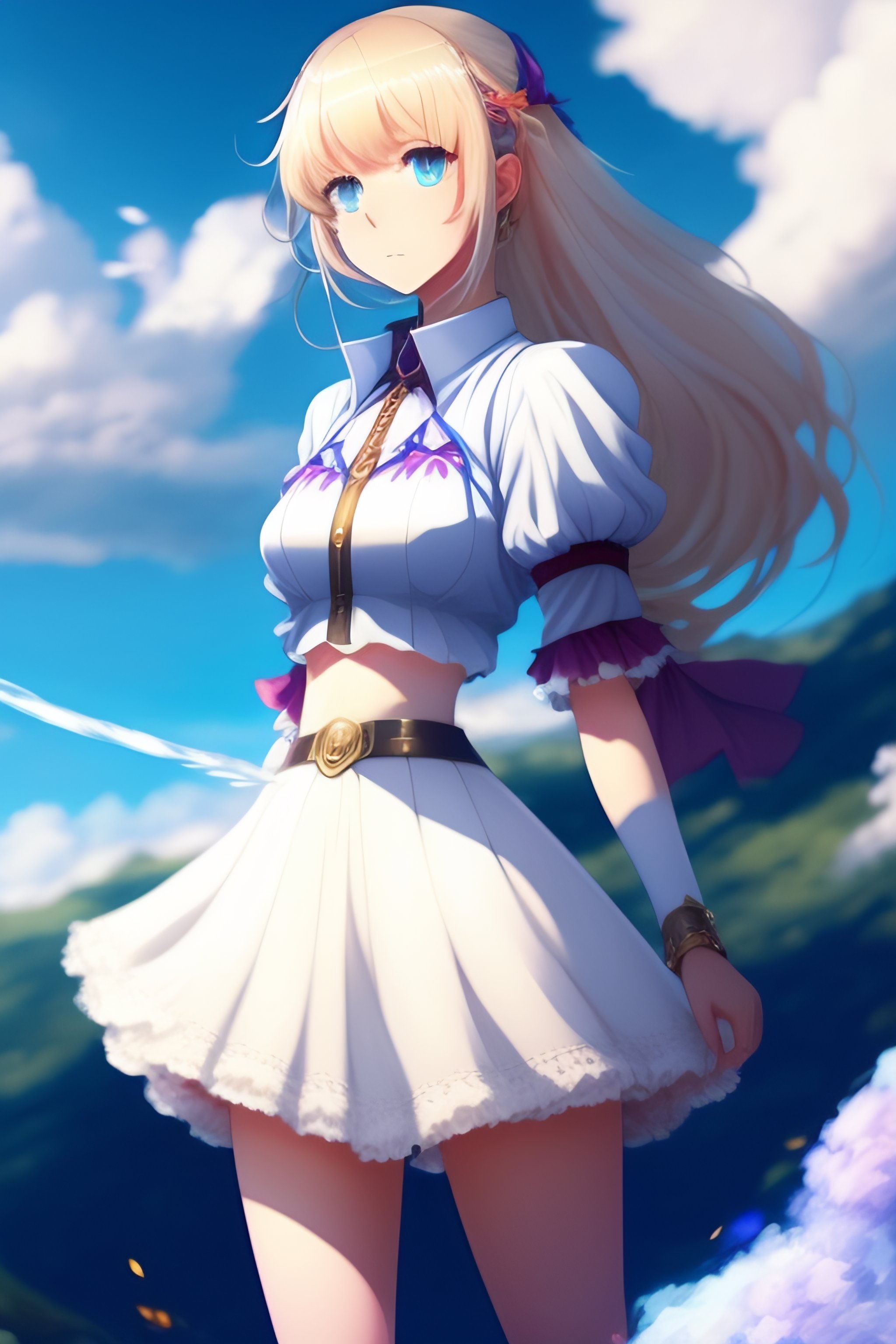 Lexica - FGO anime girl Blond, long hair, blue eyes and a pretty smile ...