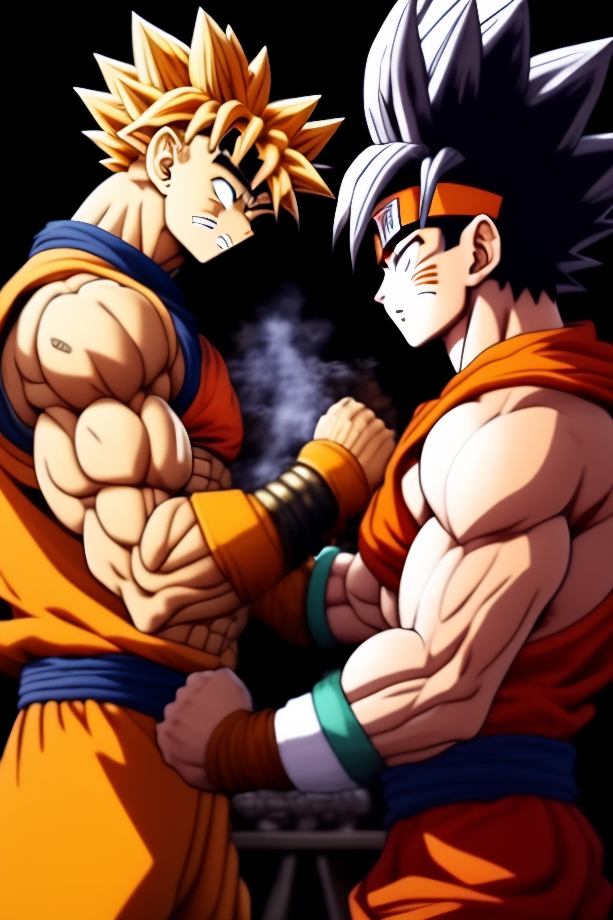 Lexica - GOku and naruto arm wrestling