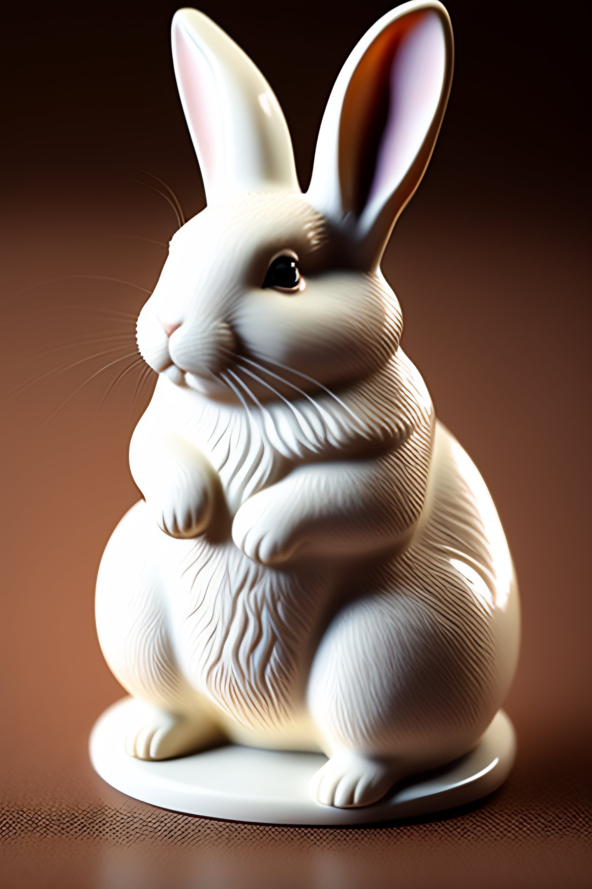 Lexica - Porcelain statue of a cute rabbit. Fine intricate details