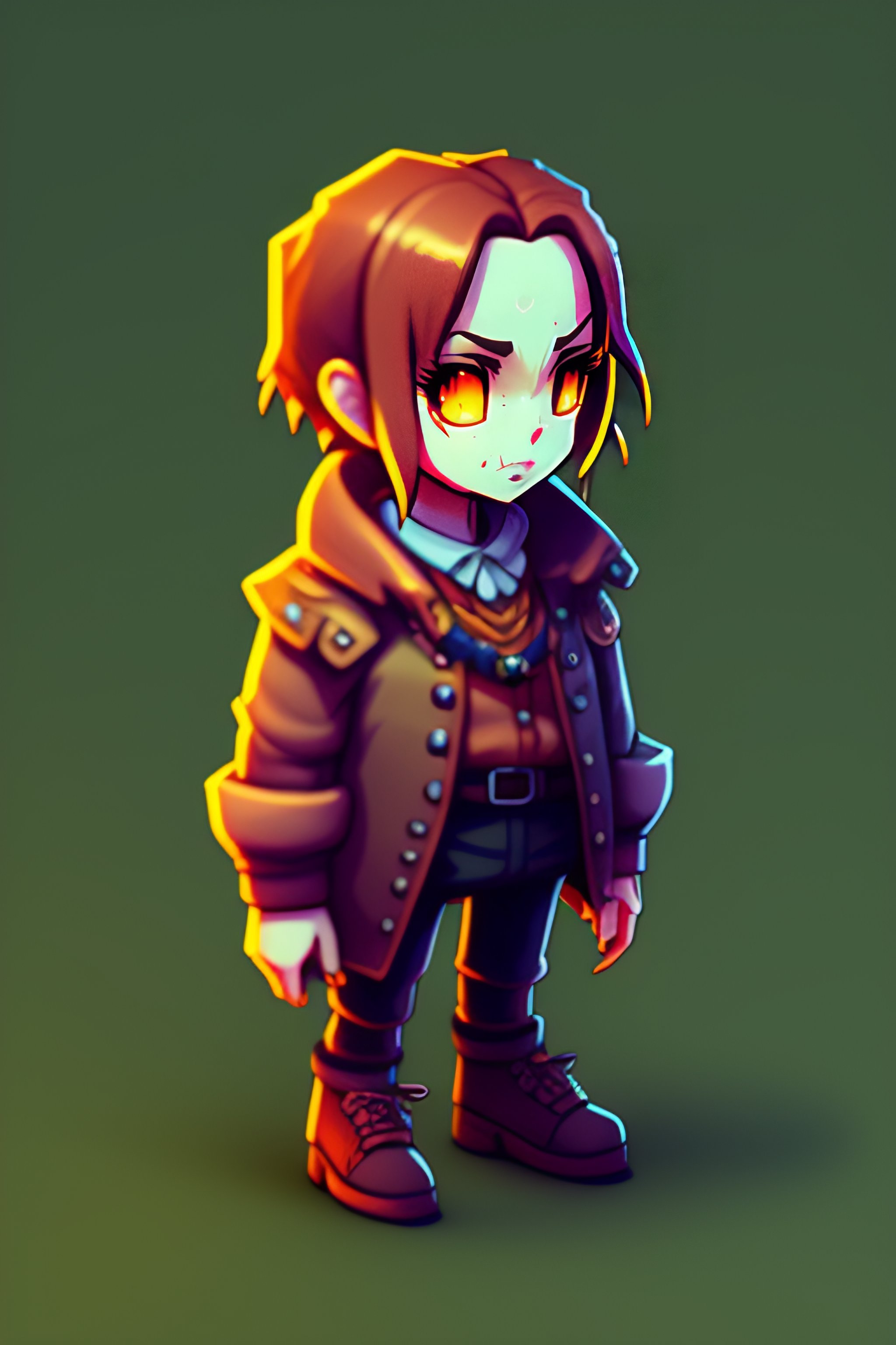 Lexica - Isometric render of a zombie character sprite, Yomawari art style