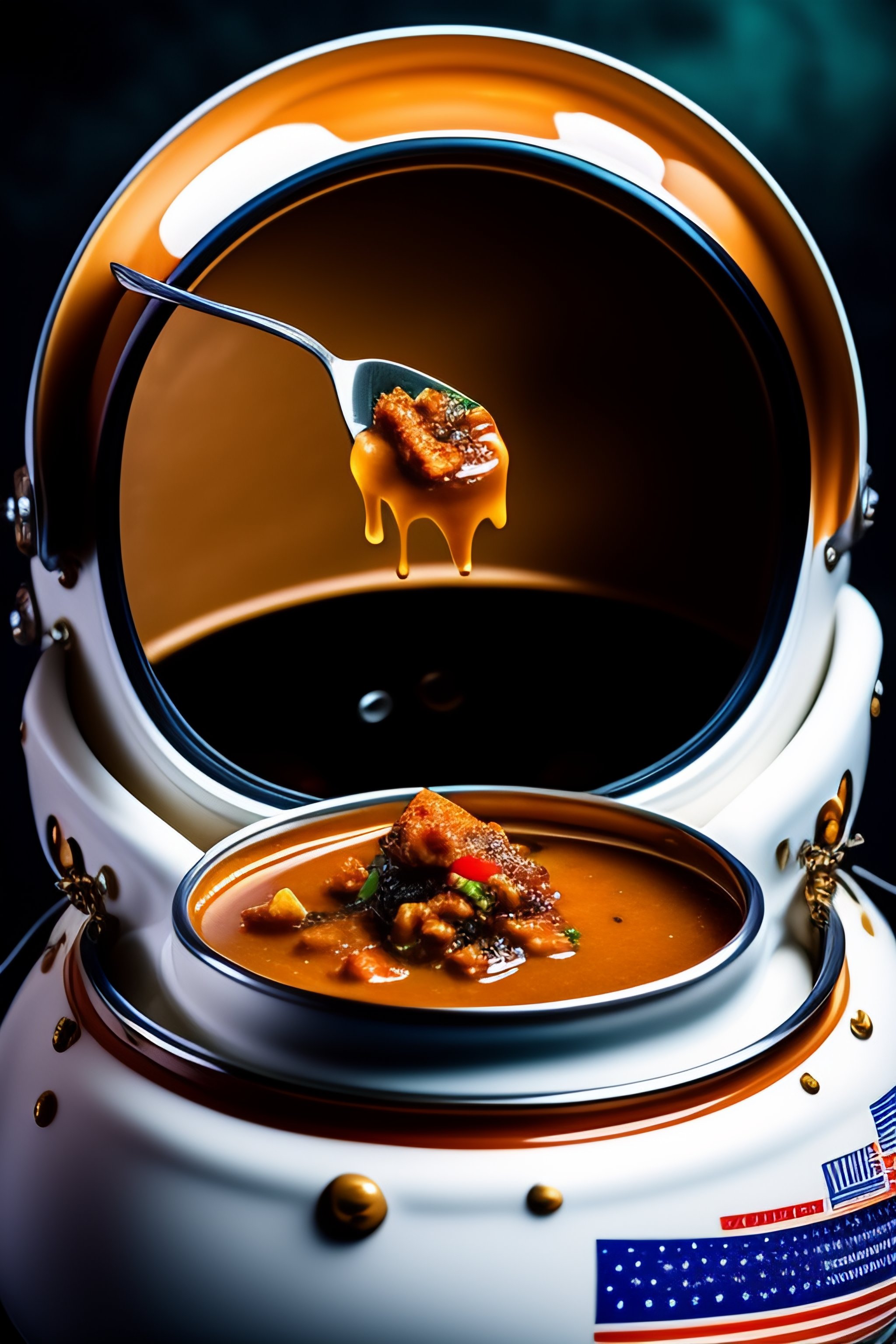 Lexica - Astronaut eating gumbo