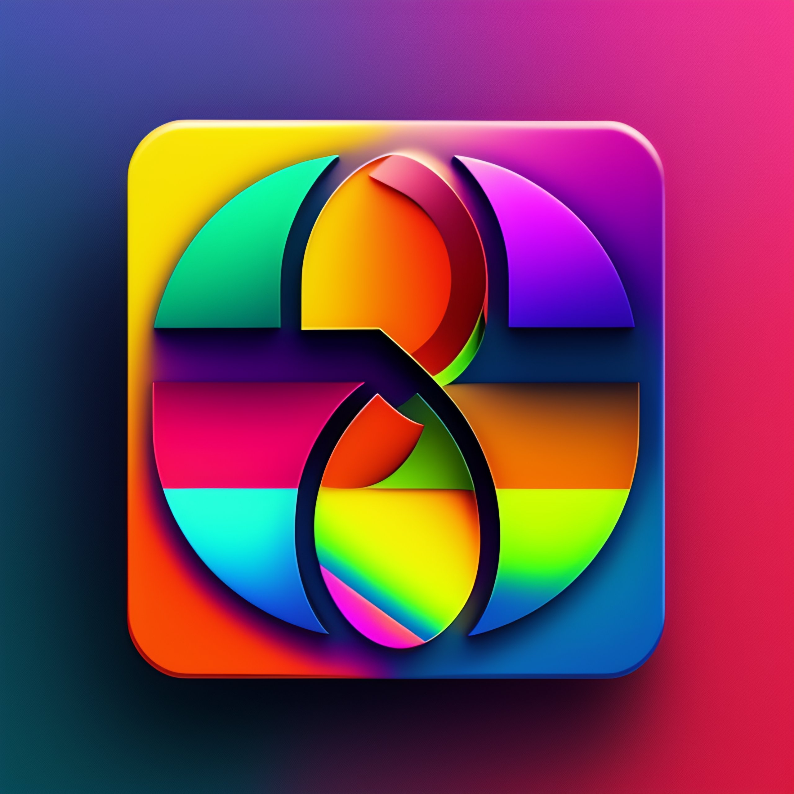 Lexica - Symmetrical logo, colorful gradient, abstract icon