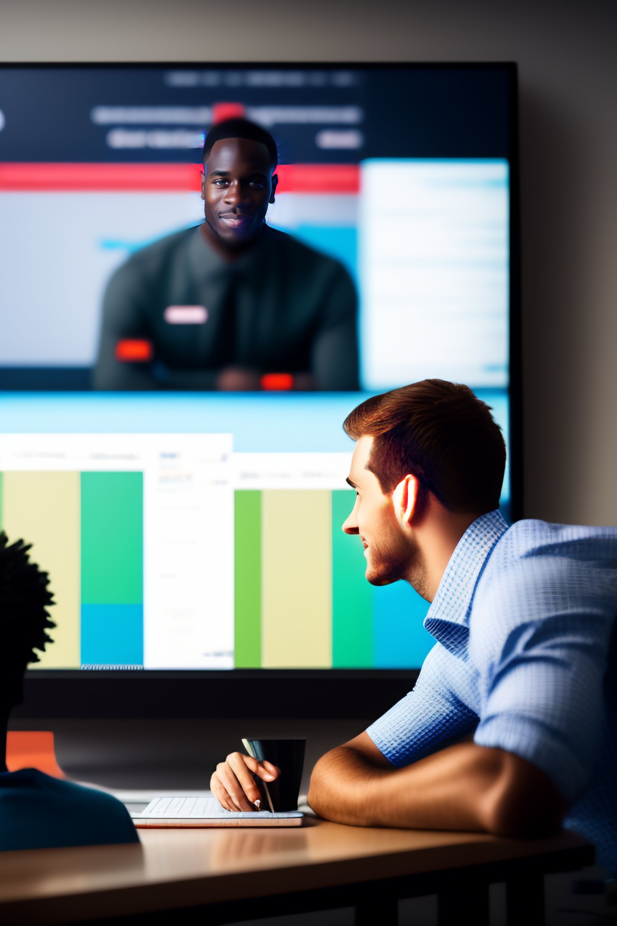 Lexica - A male Caucasian teacher writing computer code on a large ...