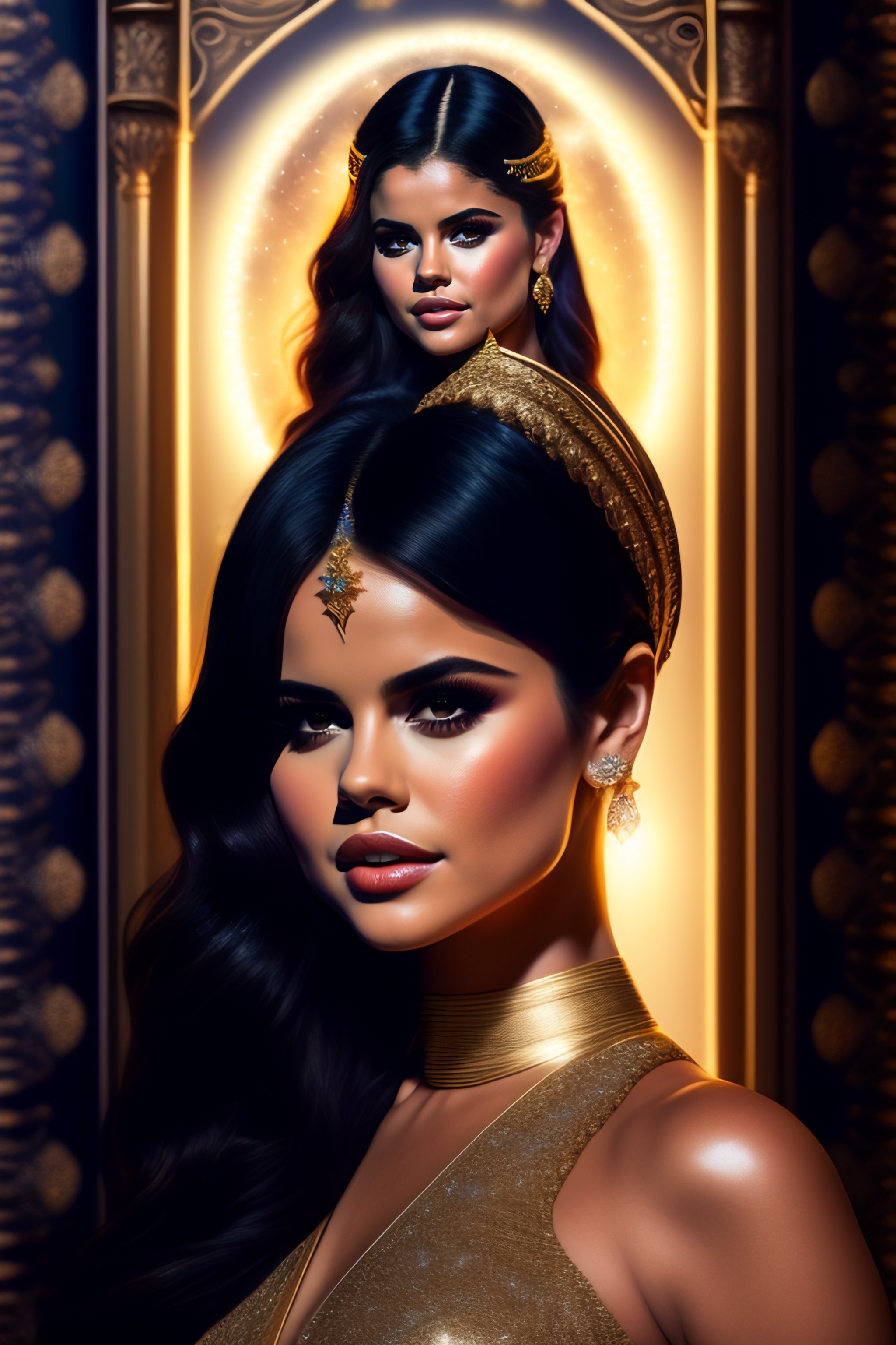 Lexica - Selena Gomez playing Nix, goddess of the night from Greek ...