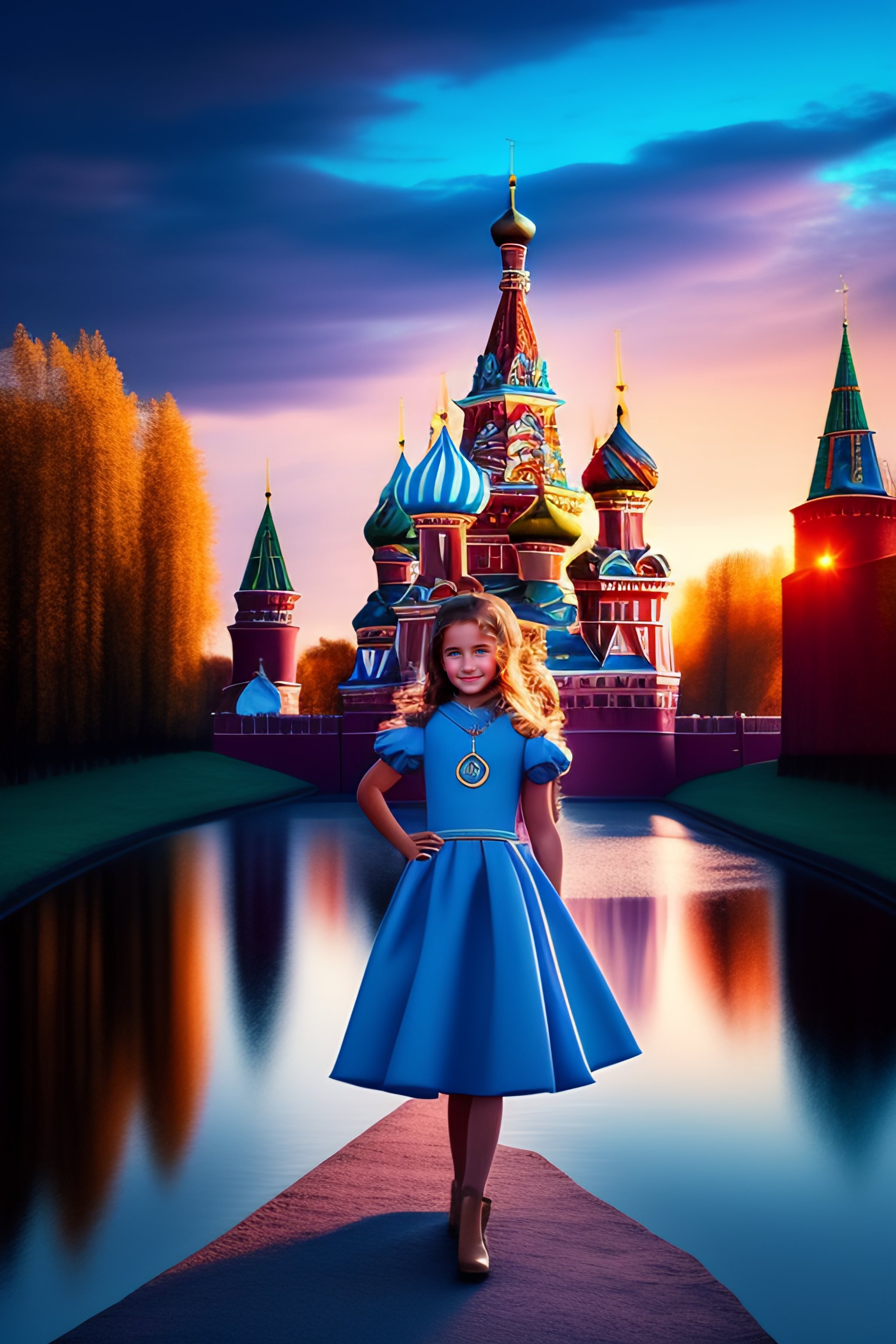 Lexica - Princess Anastasia in Moscow Russia, castle, sunset, blue ...