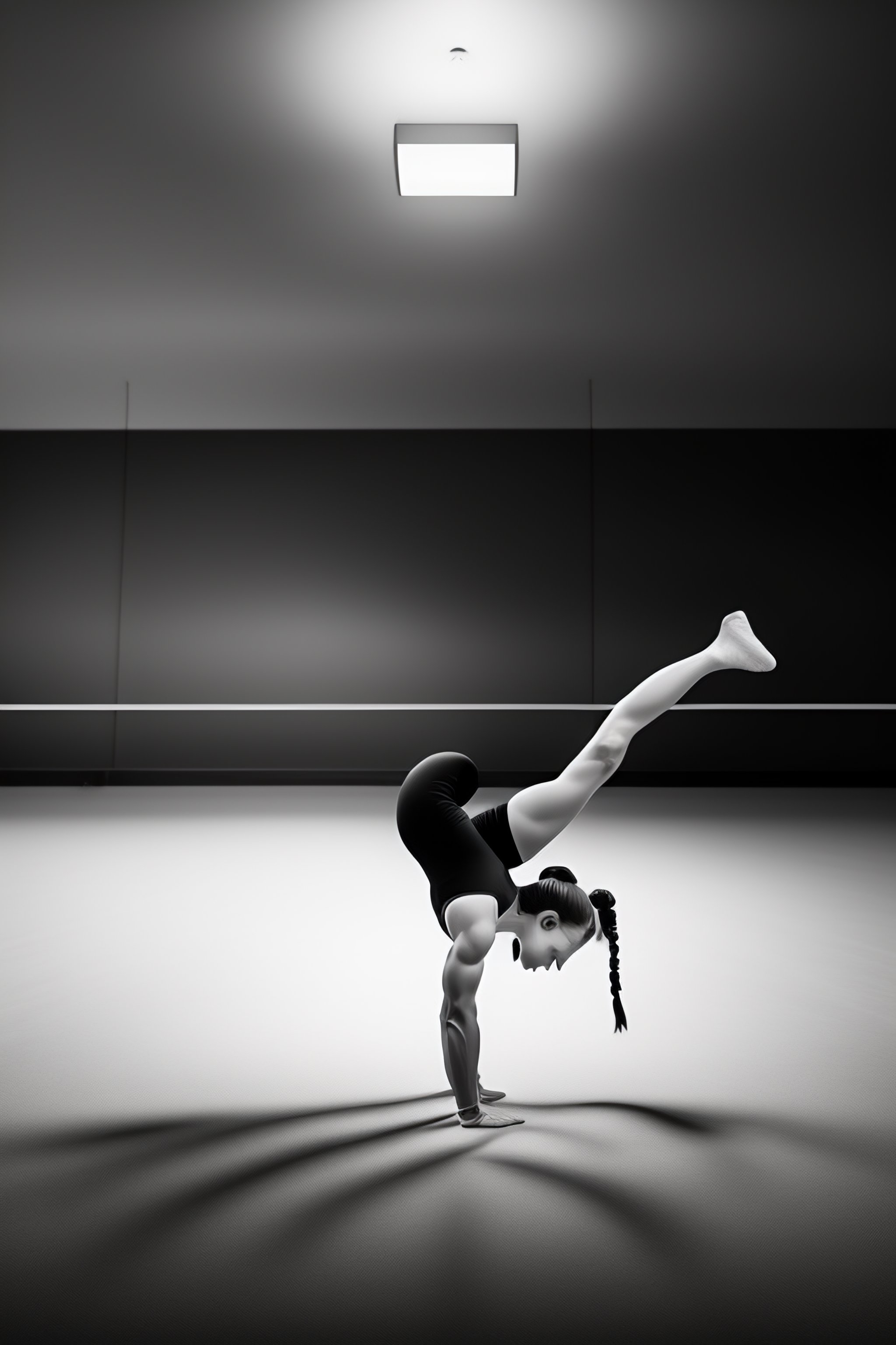 Lexica - Black and white gymnast, 8k resolution