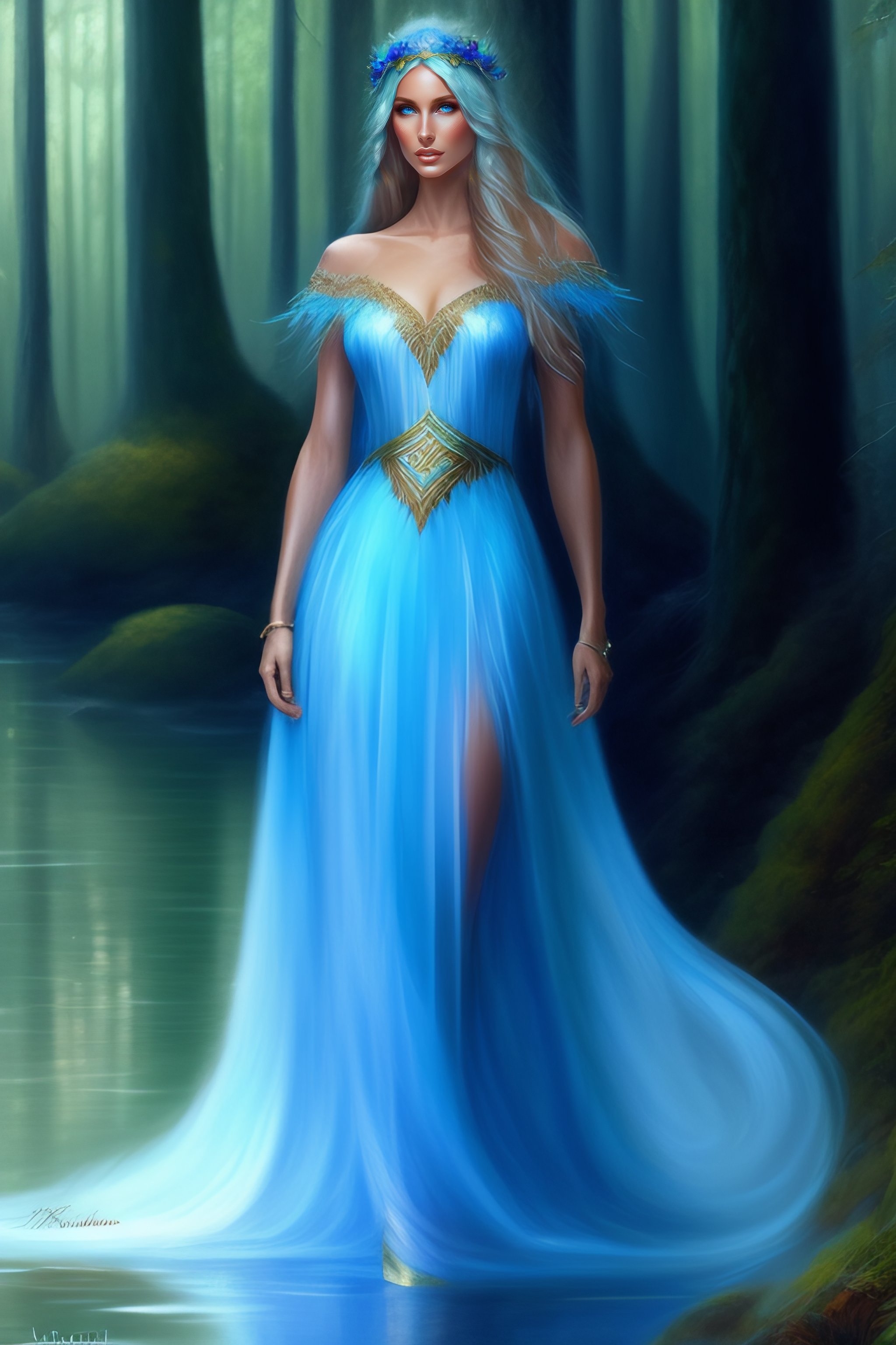 Lexica Forest Elf Dress Concept Art Blue Palet Color
