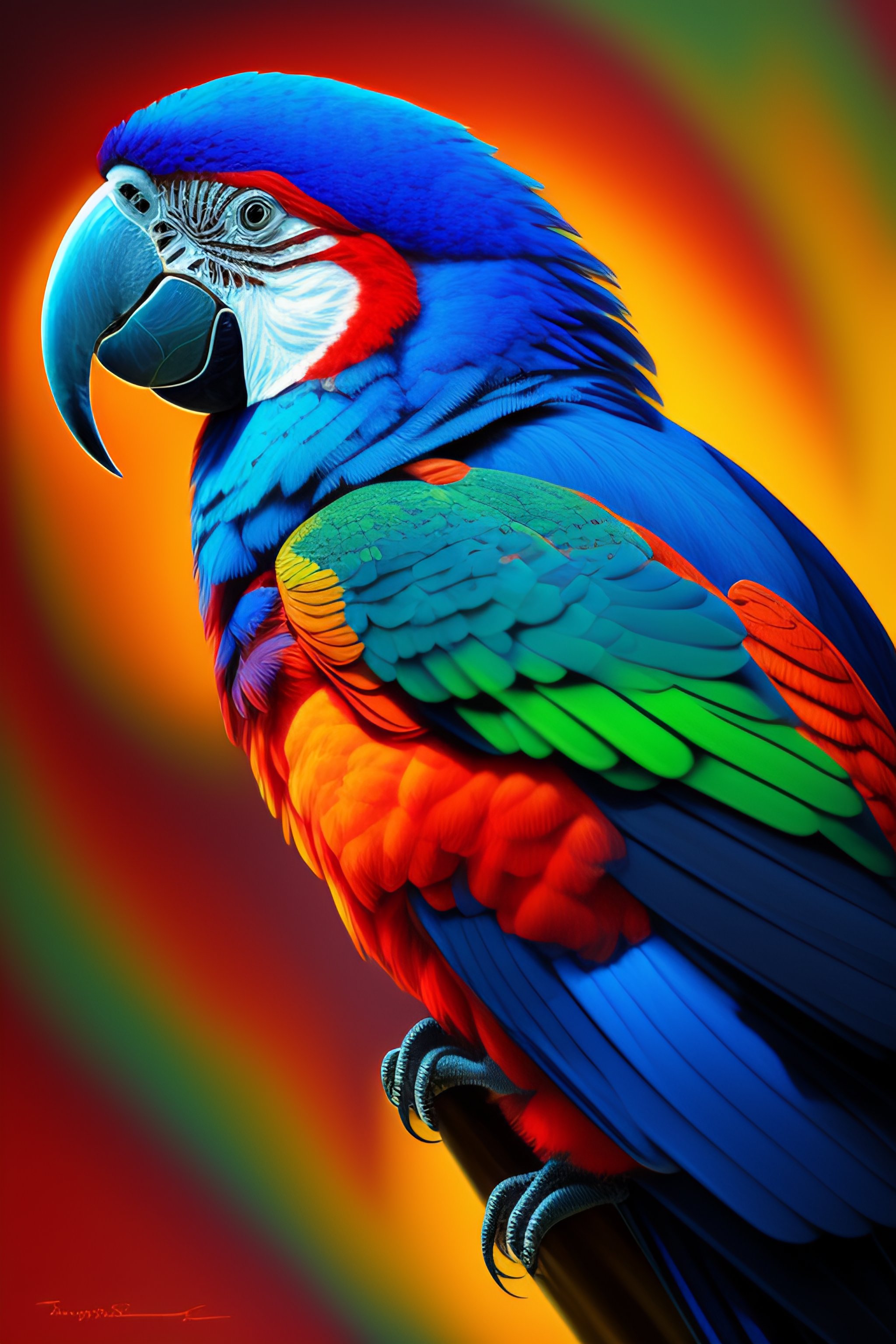 Lexica - Robot macaw full color painting
