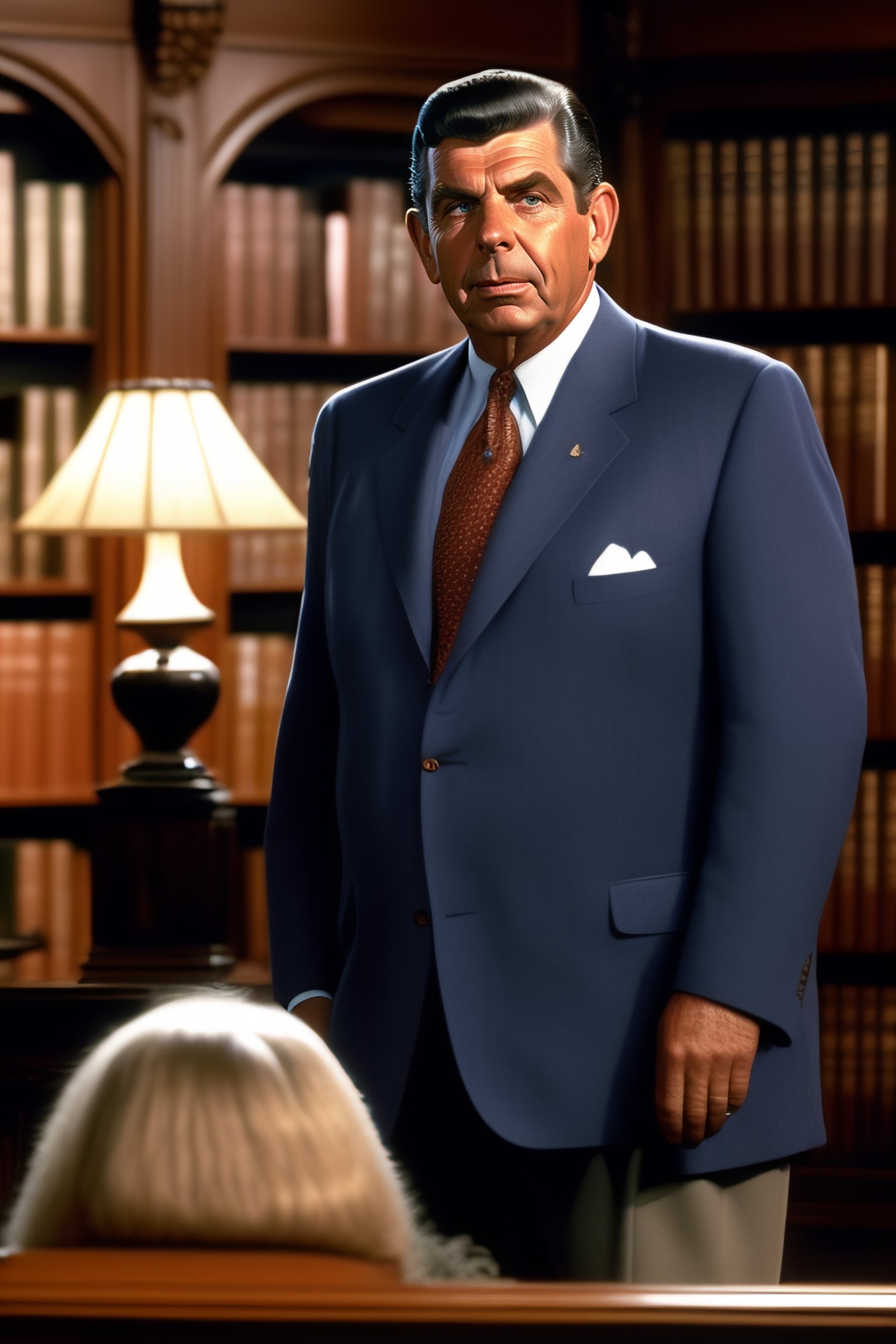 Lexica - Andy griffith as matlock in a library