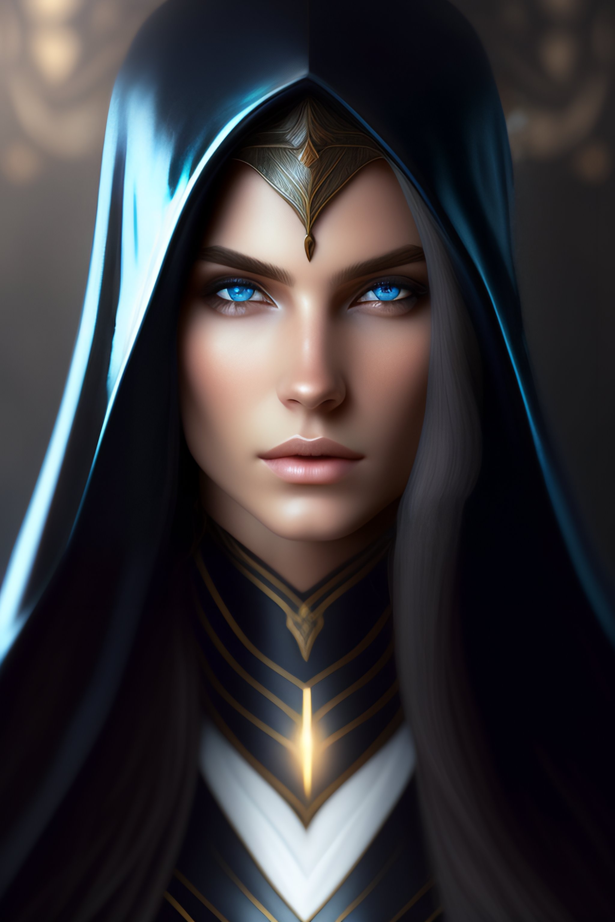 Lexica - Portrait of beautiful dark elf girl wearing a black hood, pale ...