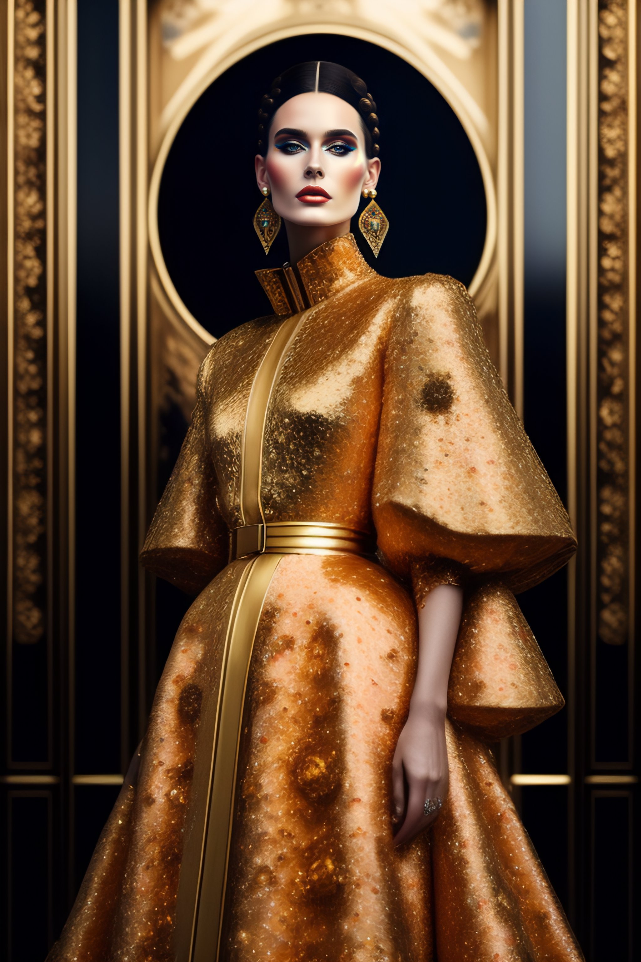 Lexica - Haute Couture Fashion Model in the style of Gustav Klimt ...