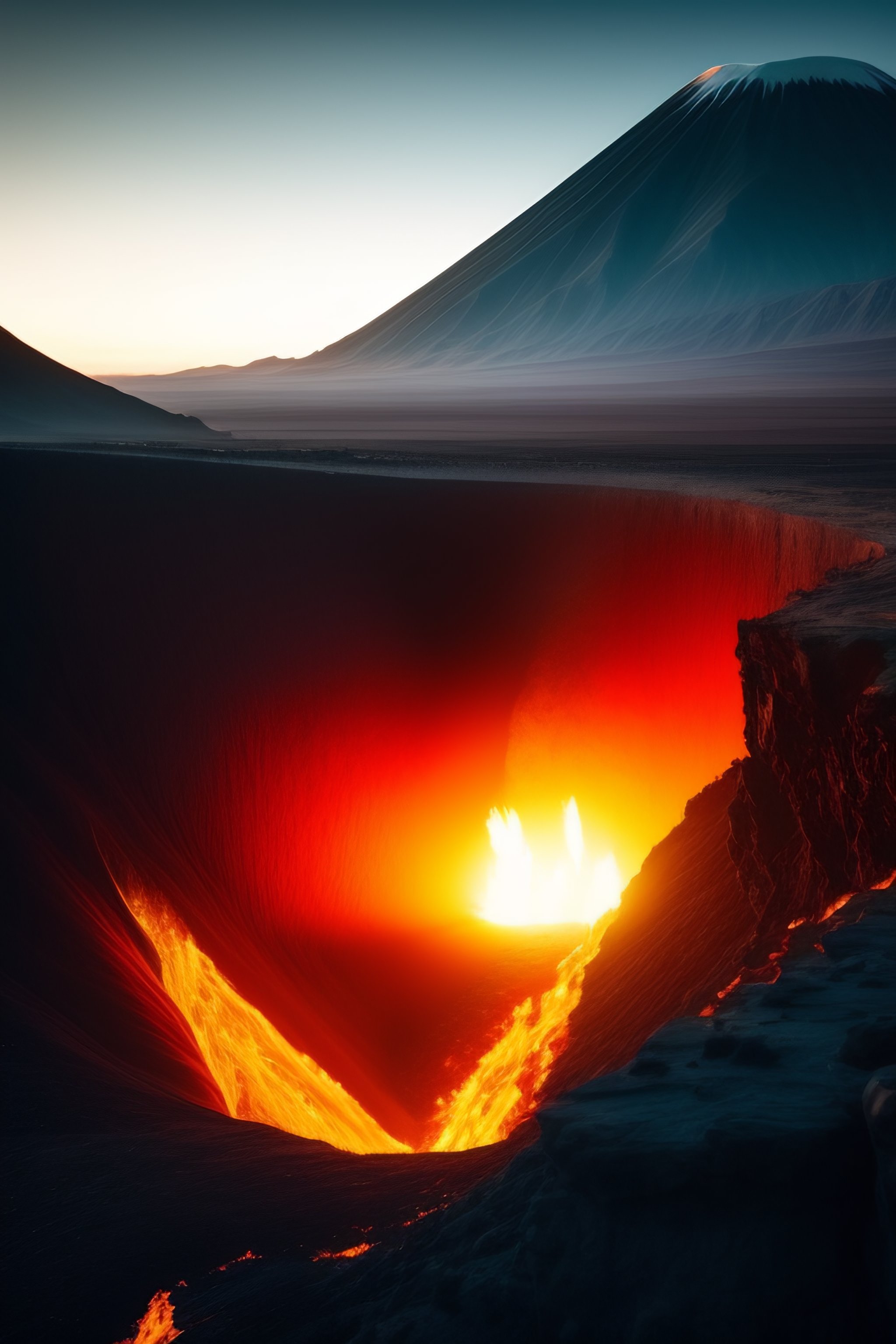 Lexica - Man trapped in a volcano