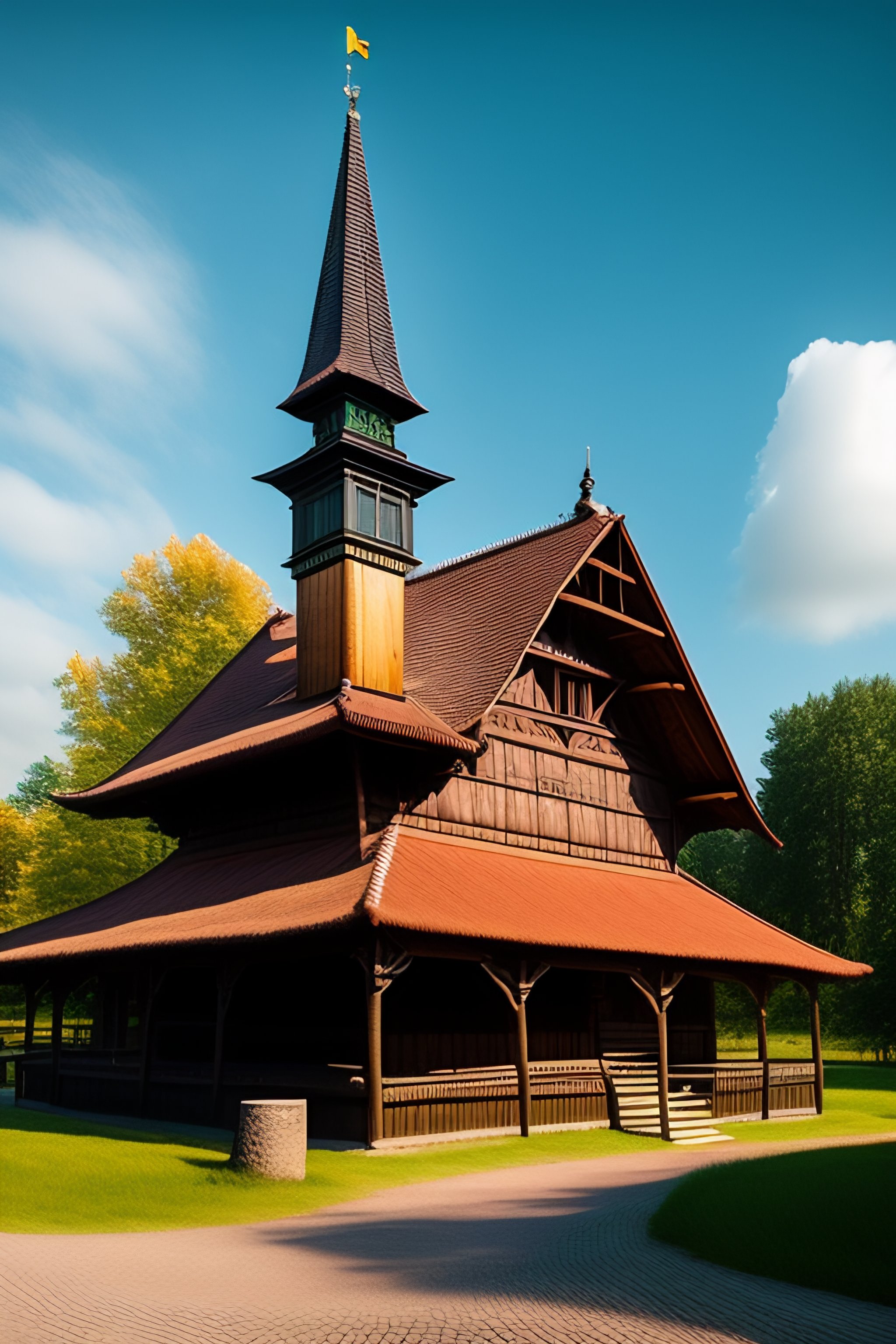 Lexica - Old Lithuanian city in woodcutb style