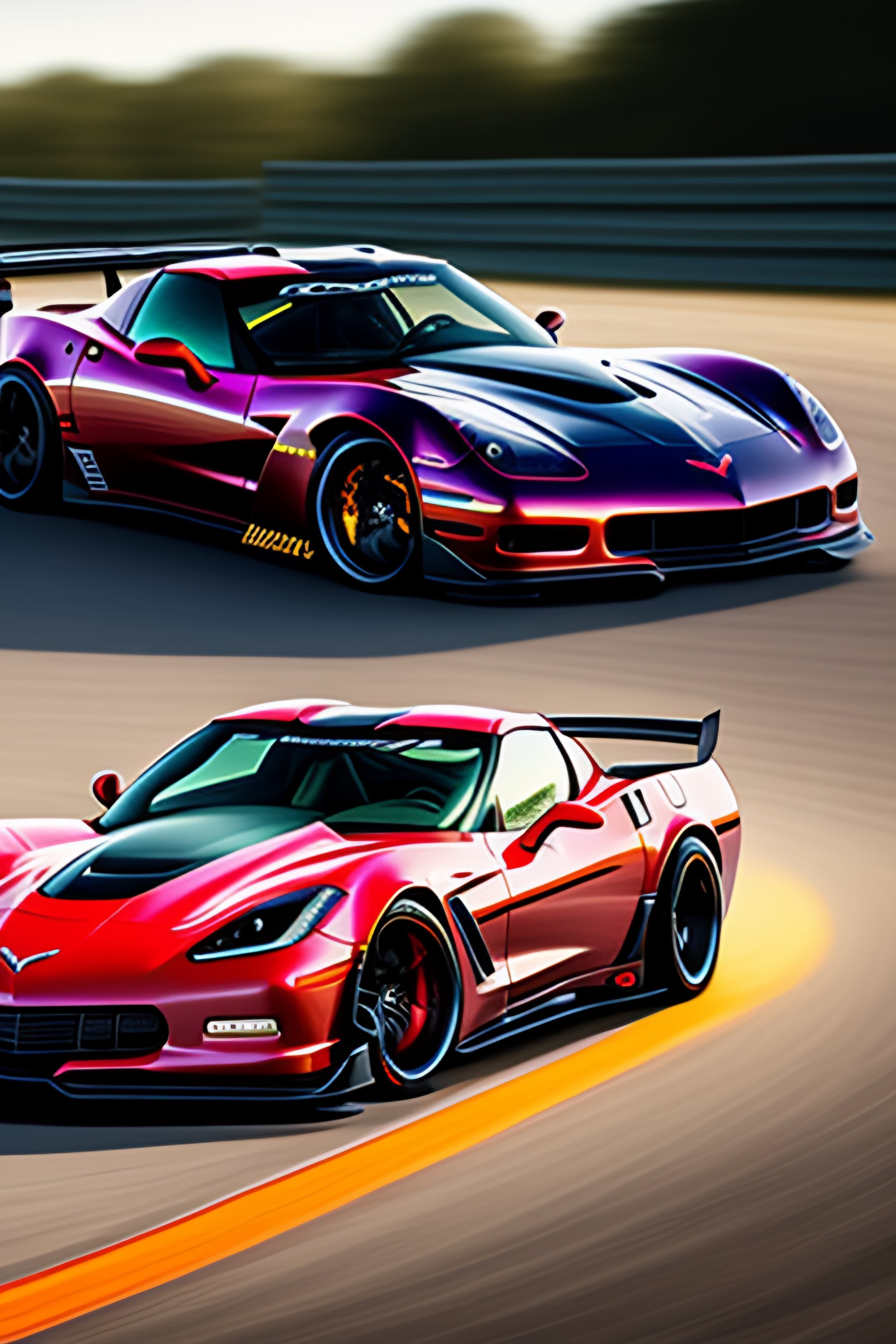 Lexica - 2004 corvette racing on a track with other corvettes