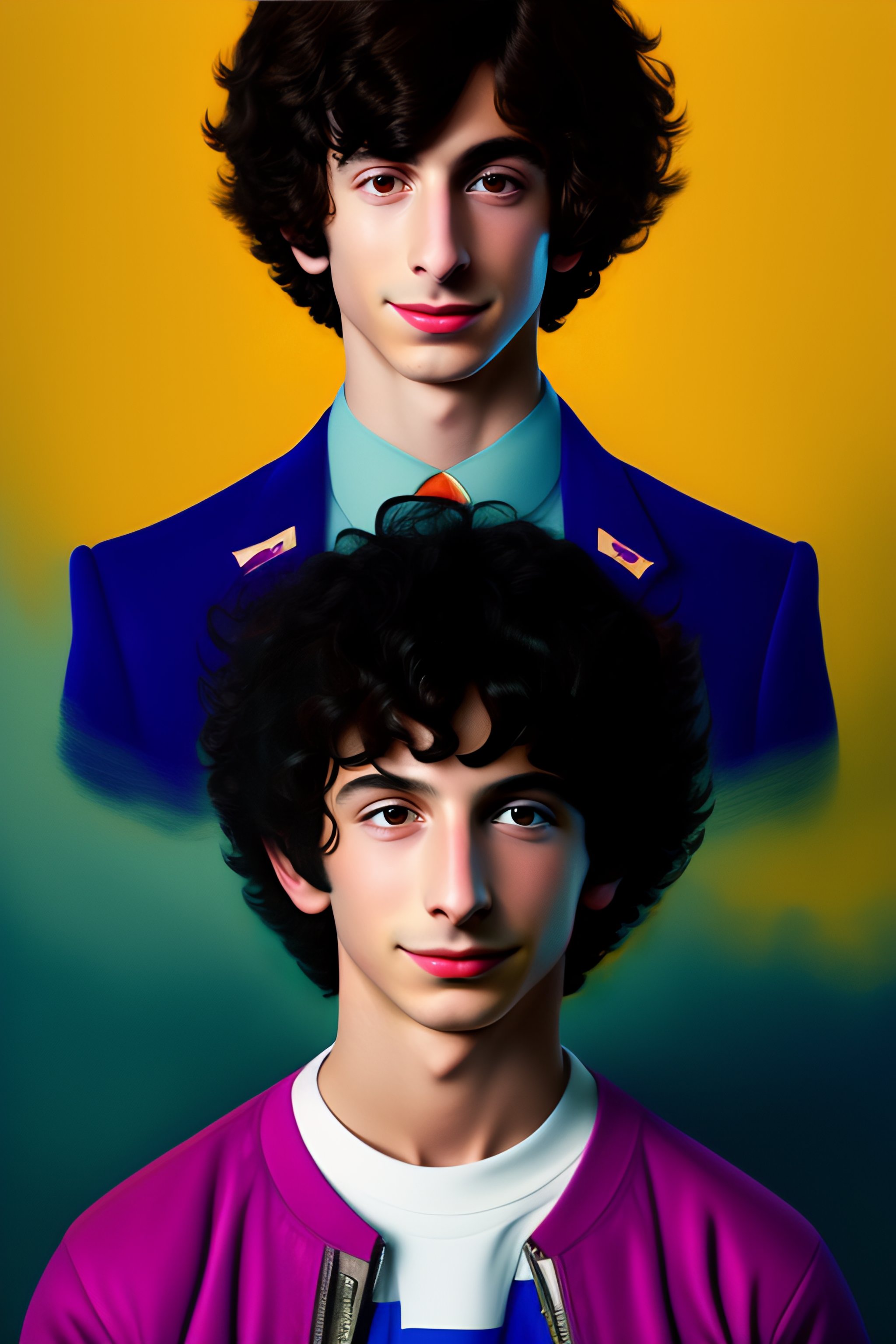 Lexica - A detailed portrait of finn wolfhard in the style of dragon ball z