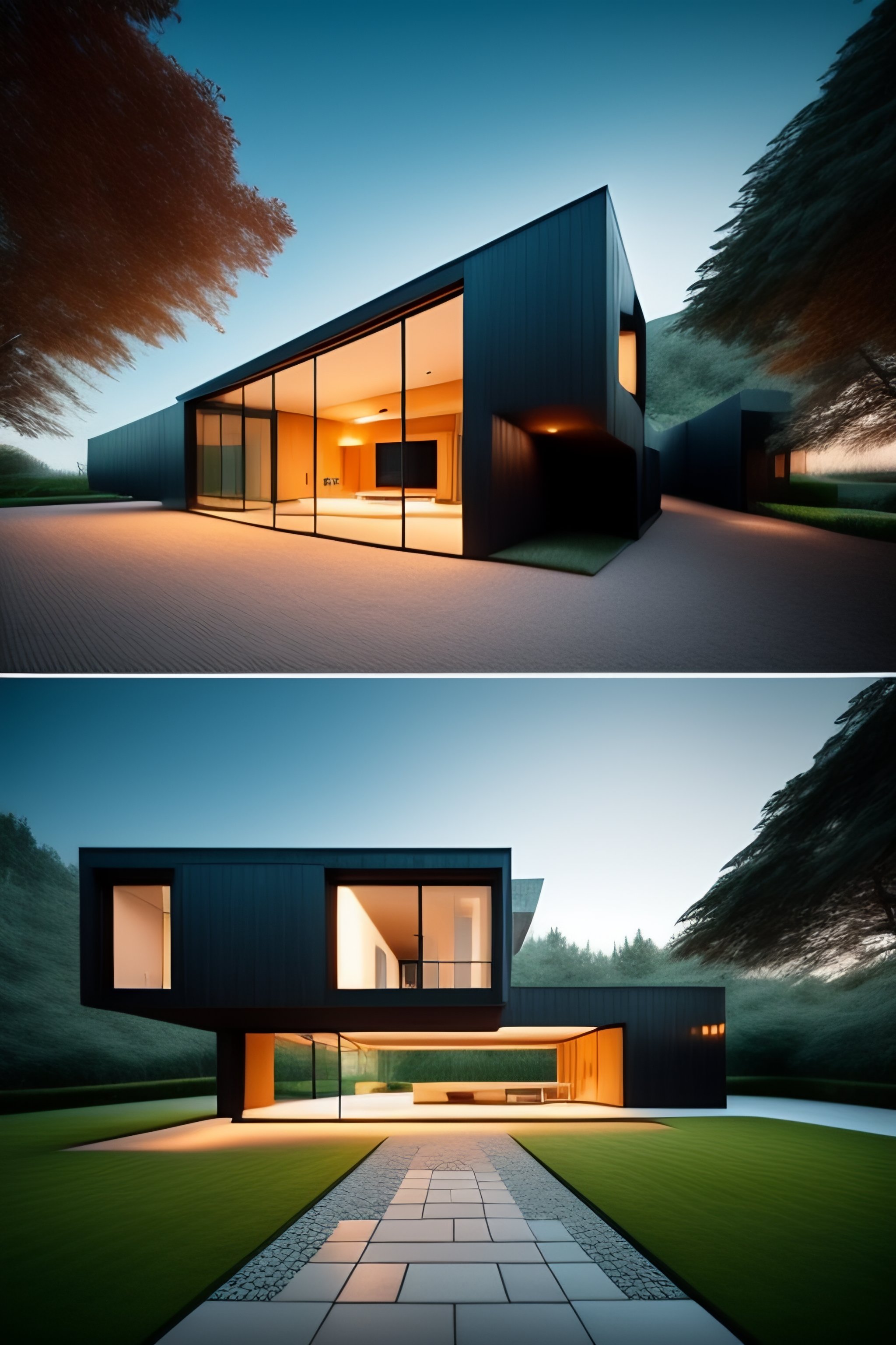 Lexica - Square modern mansion with a central courtyard