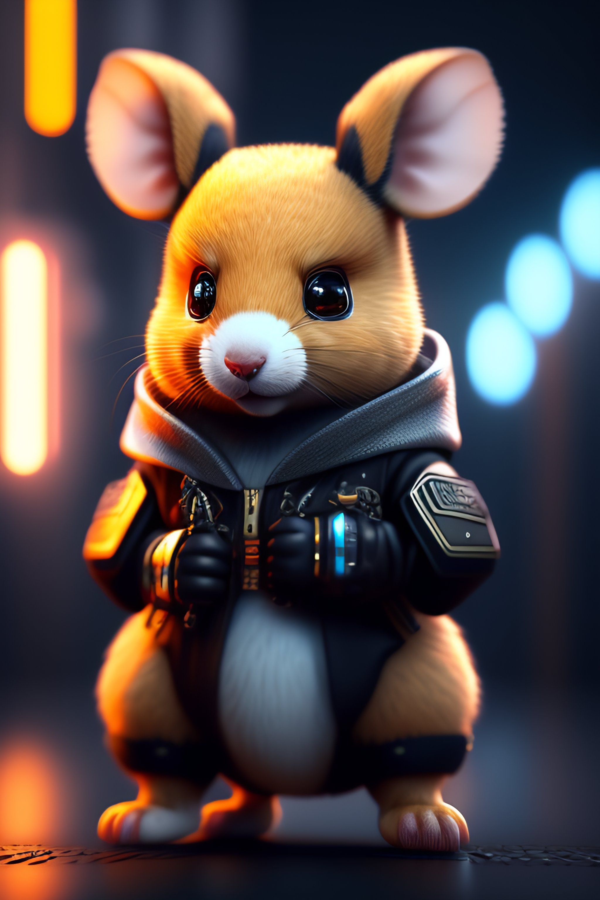 Lexica - High quality 3 d render very cute fluffy cyborg!! rat with ...
