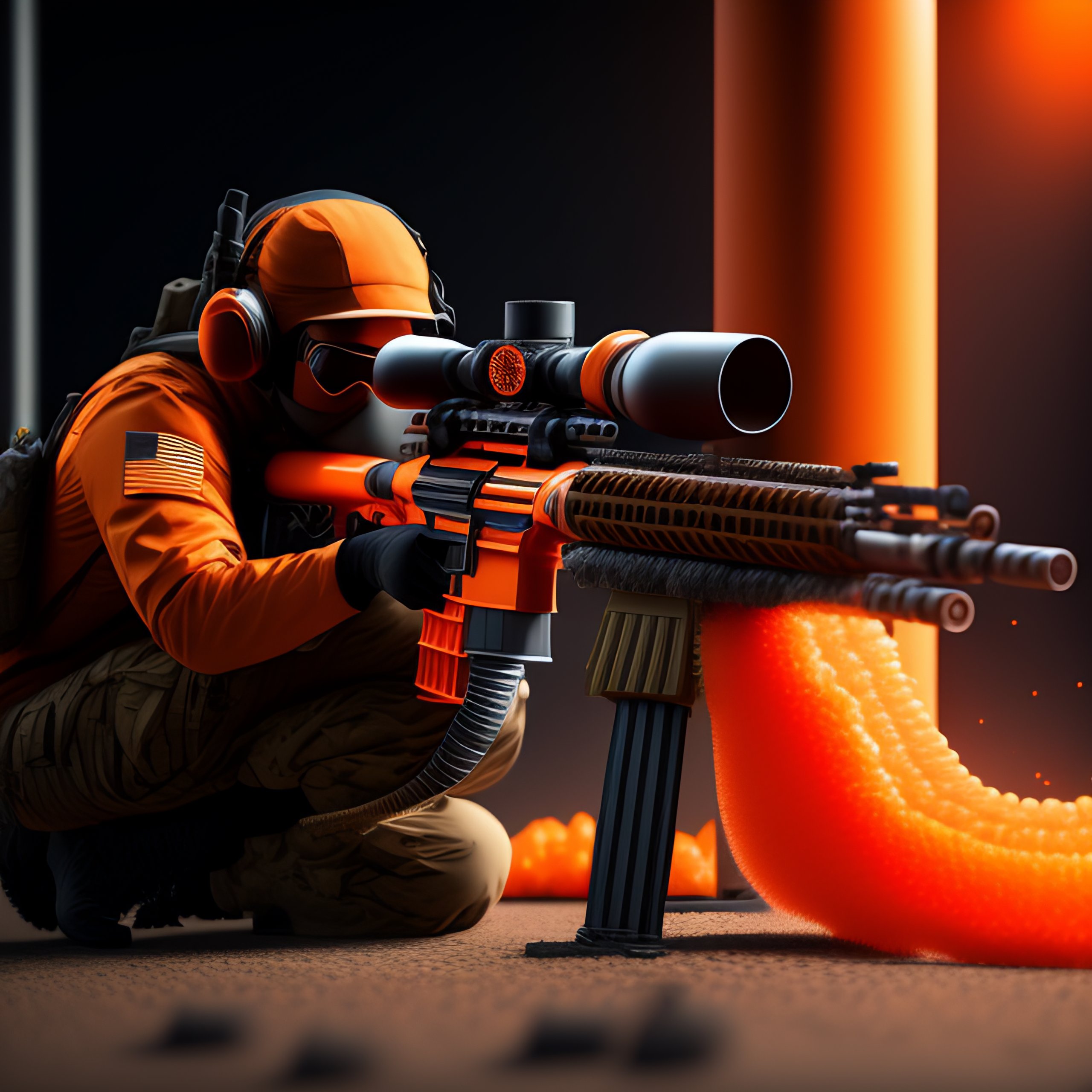Lexica - CS-GO terrorist sniper shotting, hollographic orange details ...