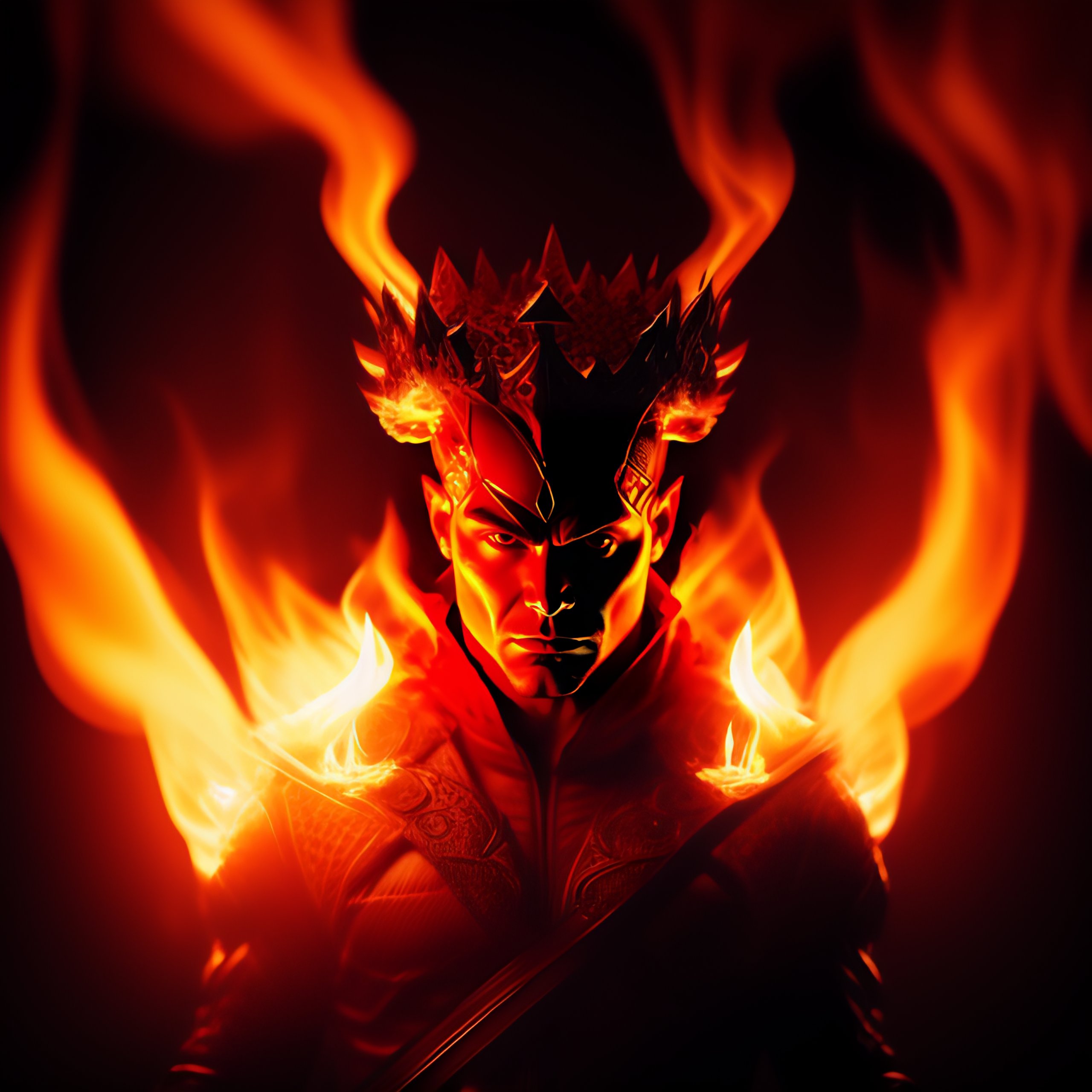 Lexica - Marvel comic style, crown of flames, horror, clown, ambient ...