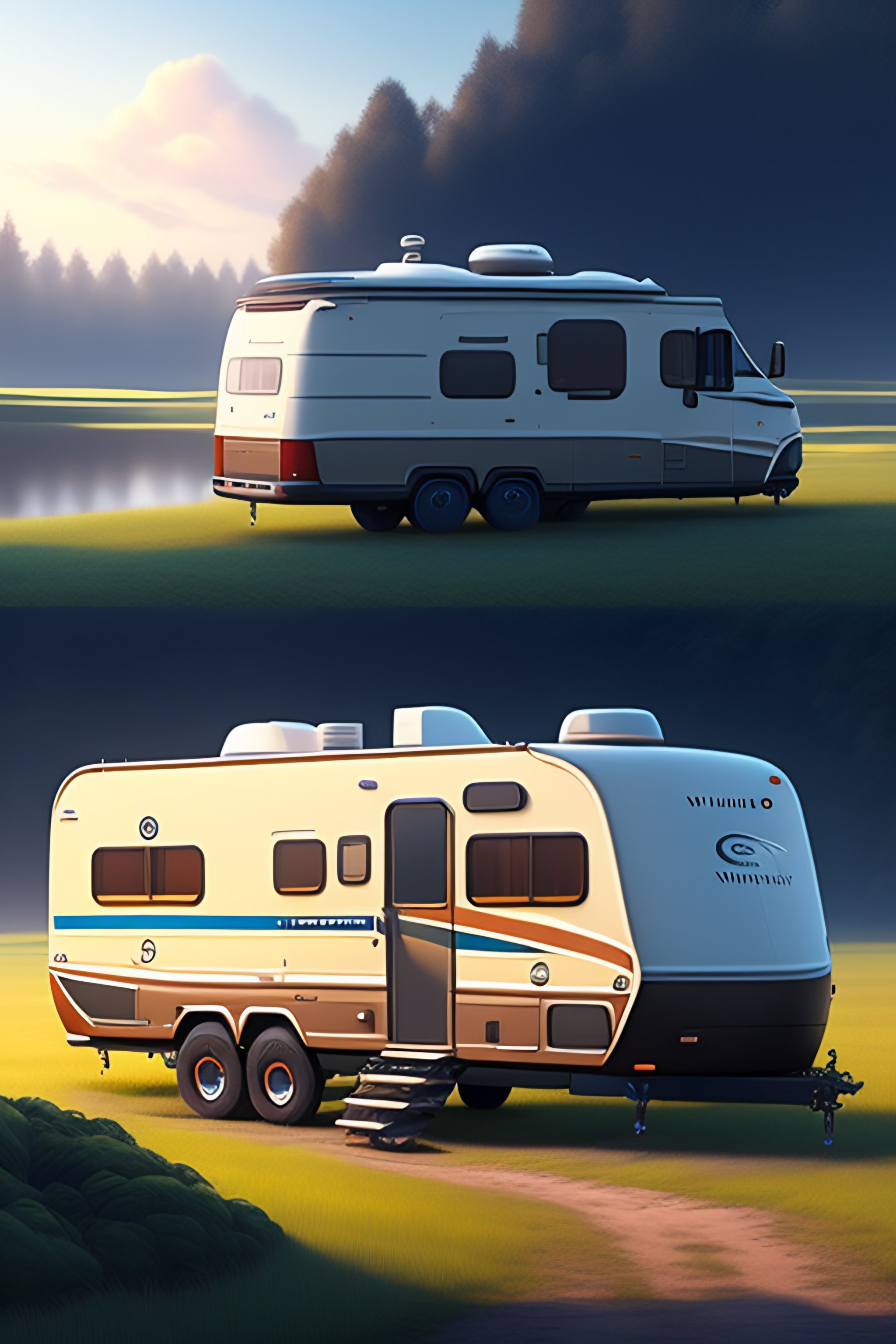 Lexica - A wholesome animation key shot of!! one!! focused! hymer ...